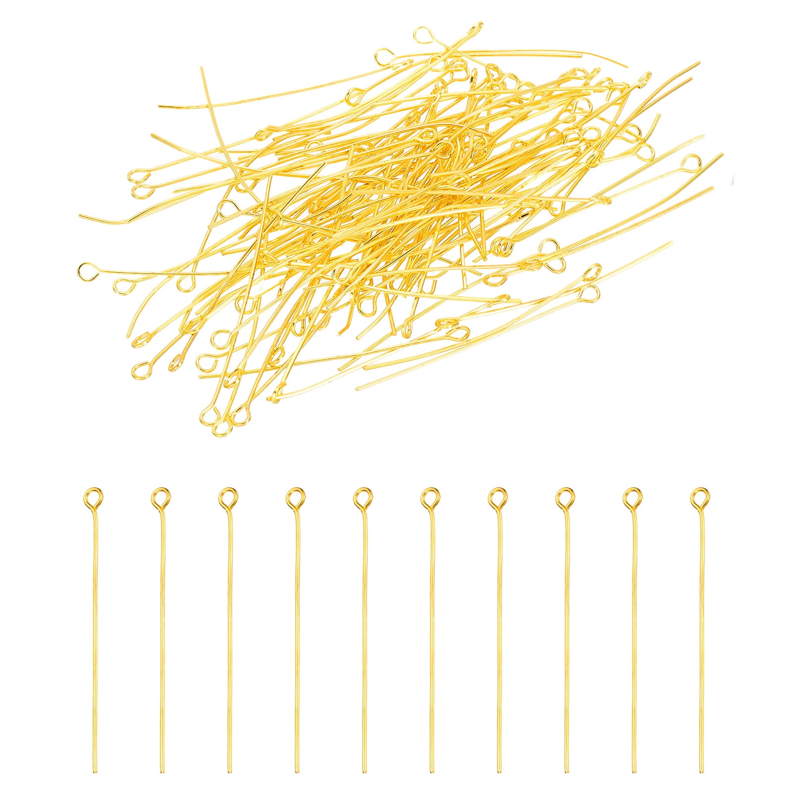 Uxcell 45mm Open Eye Pins, 150Pcs 23 Gauge Metal Head Pins Needles ...