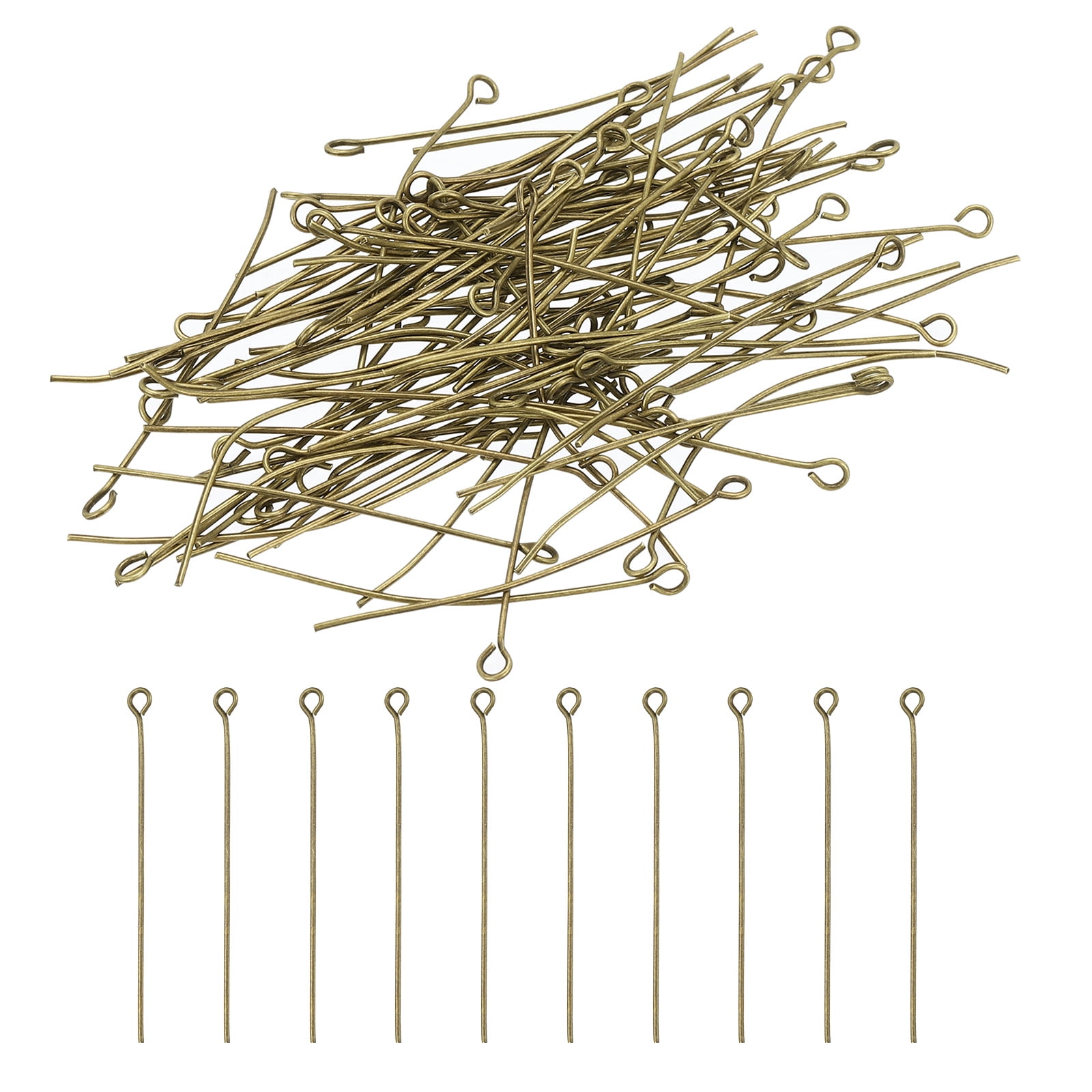 Uxcell 45mm Open Eye Pins, 400Pcs 23 Gauge Metal Head Pins Needles ...
