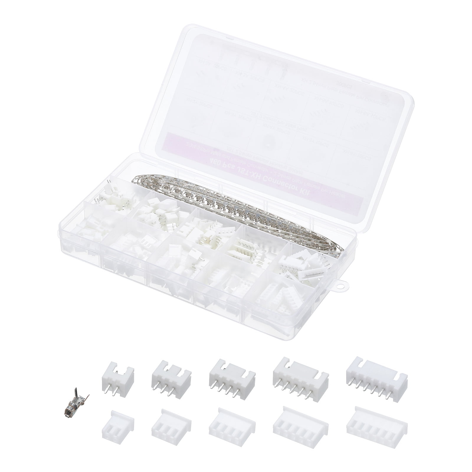 Uxcell 460 Pack XH Connector 2.54mm 2/3/4/5/6/8Pin Housing Female Male ...