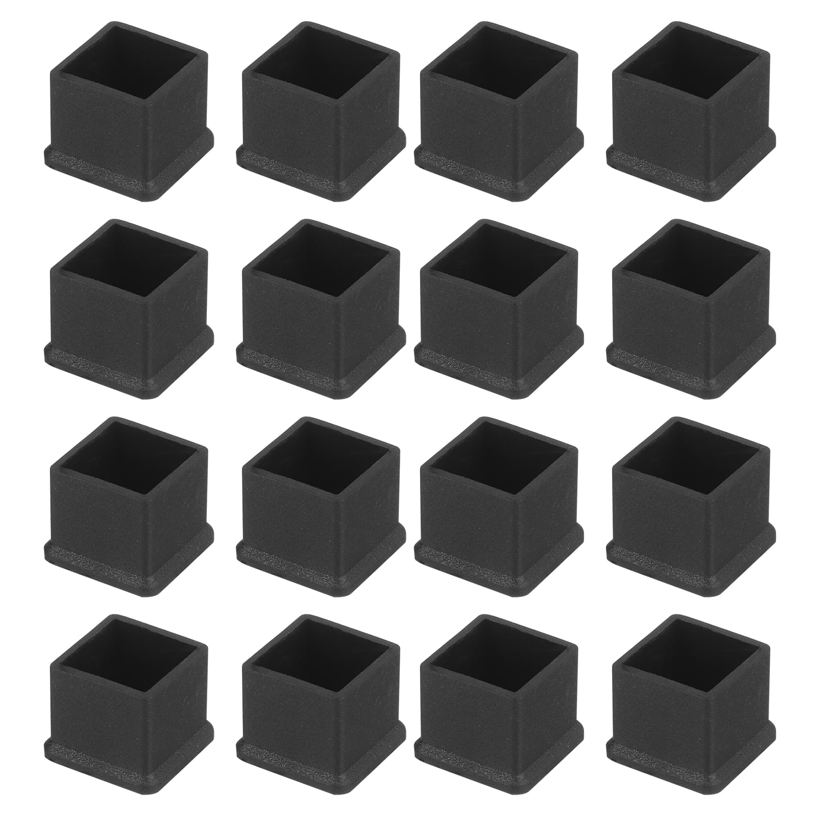 Uxcell 46Pack PVC Square Chair Leg Caps, 16mm x 16mm OD Black Furniture ...