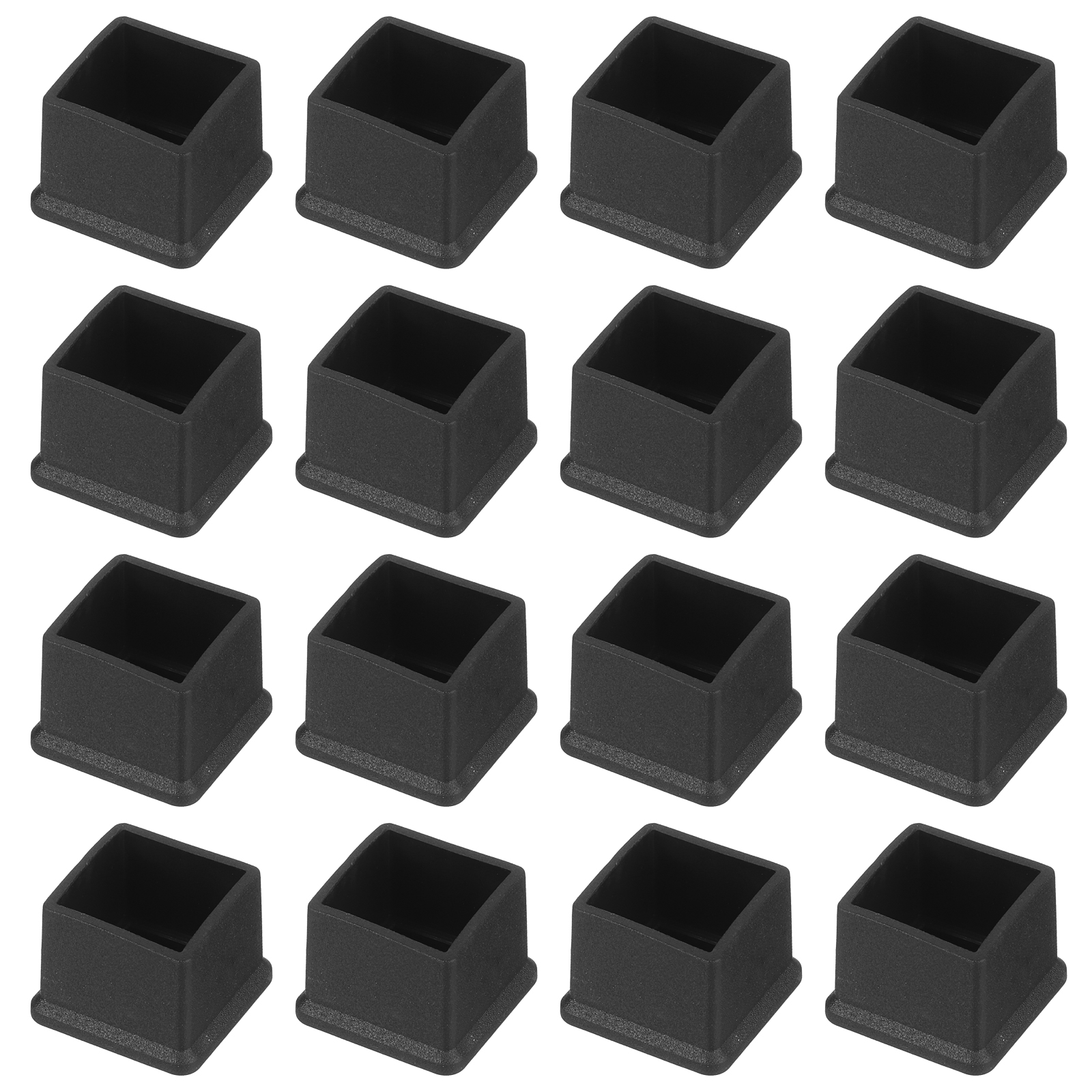 Uxcell 46Pack PVC Square Chair Leg Caps, 19mm x 19mm OD Black Furniture ...
