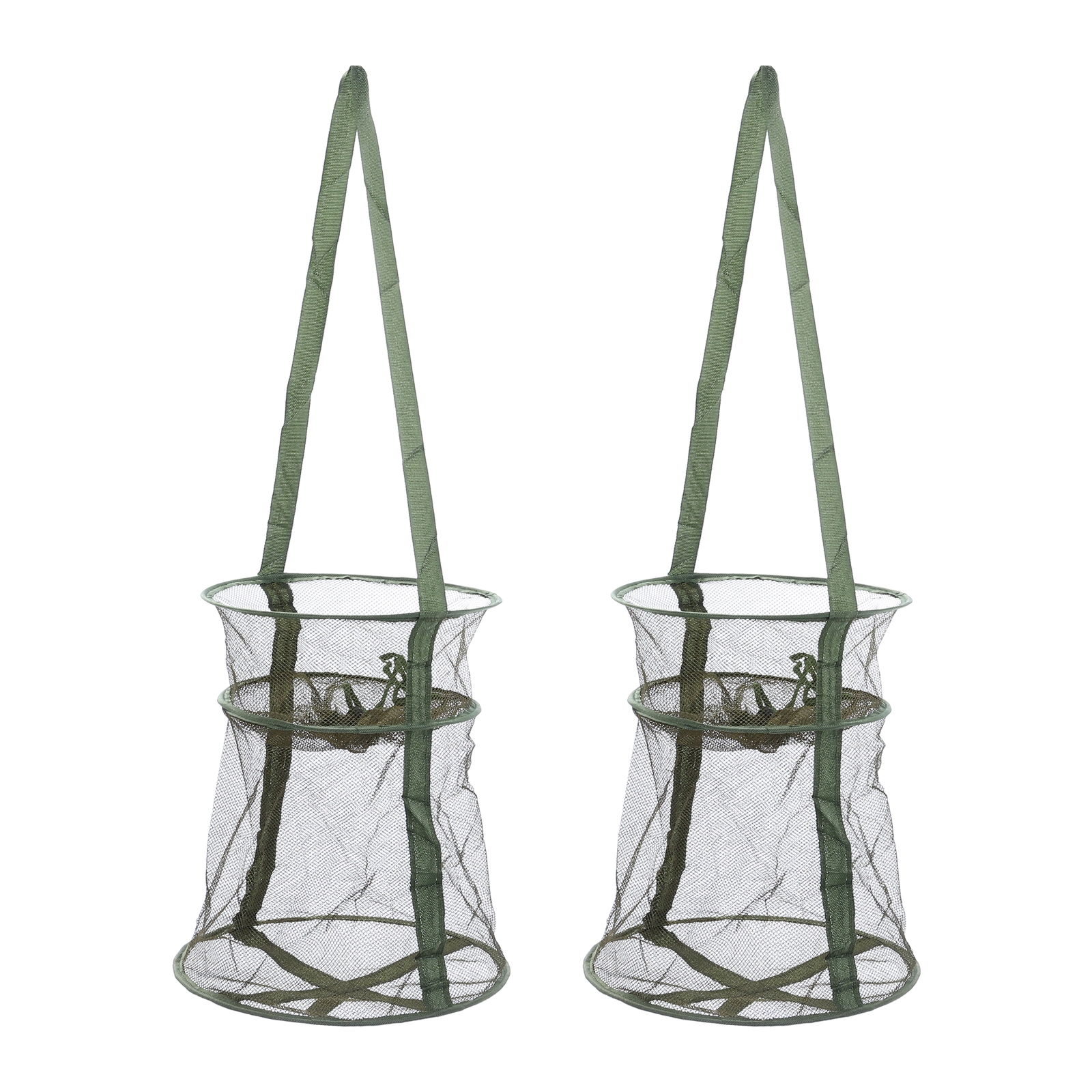 Uxcell 47cm/19" Fishing Keep Net Collapsible Fish Basket Mesh Vase ...