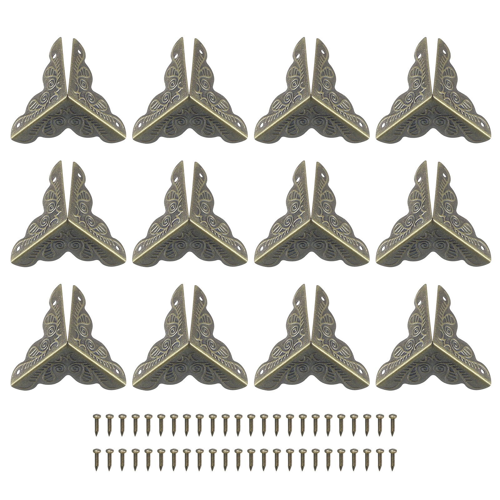 Uxcell 48 Pack Metal Box Corner Protectors 1"x1" Corner Decorative ...