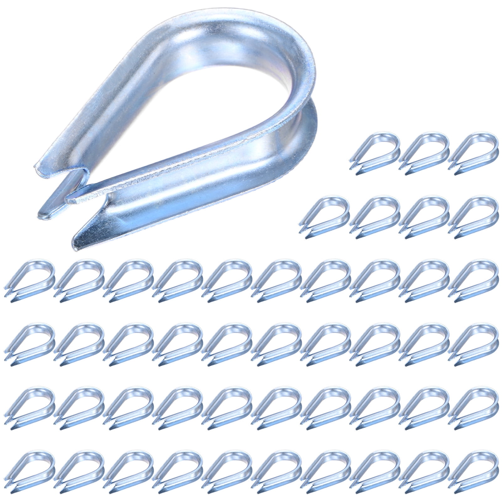 Uxcell 48-Pack Wire Rope Thimbles, M12 Carbon Steel 12mm Rope Thimble ...