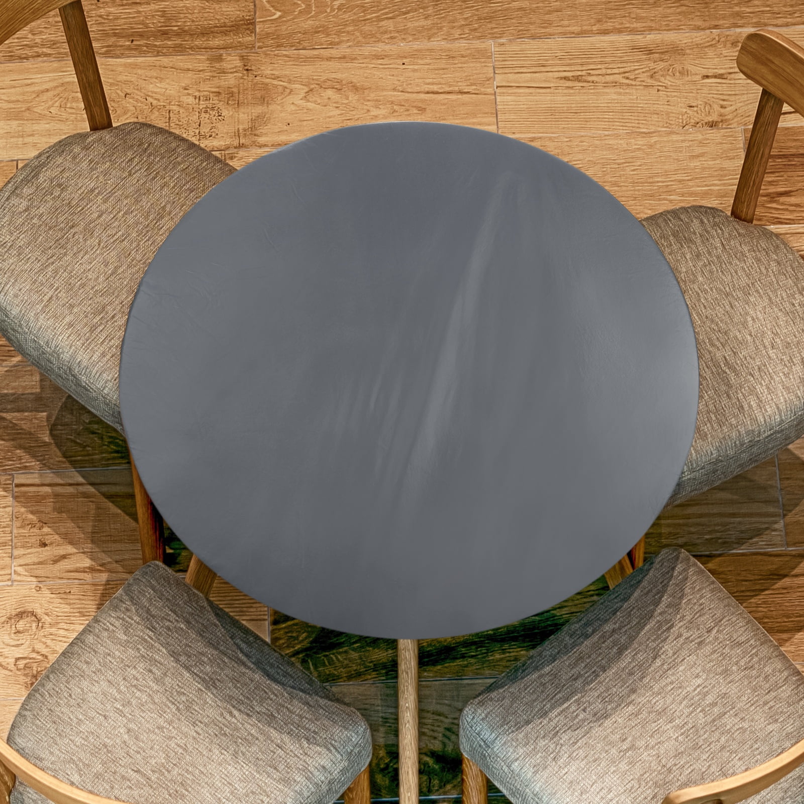 Uxcell 48-inch Round Fitted Tablecloth with Elastic Edge, Round Table ...