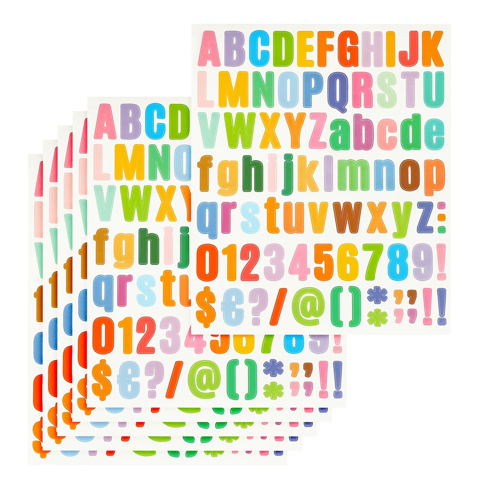 Uxcell 486 Pcs 1 Inch Alphabet Stickers 6 Sheets Waterproof Vinyl ...