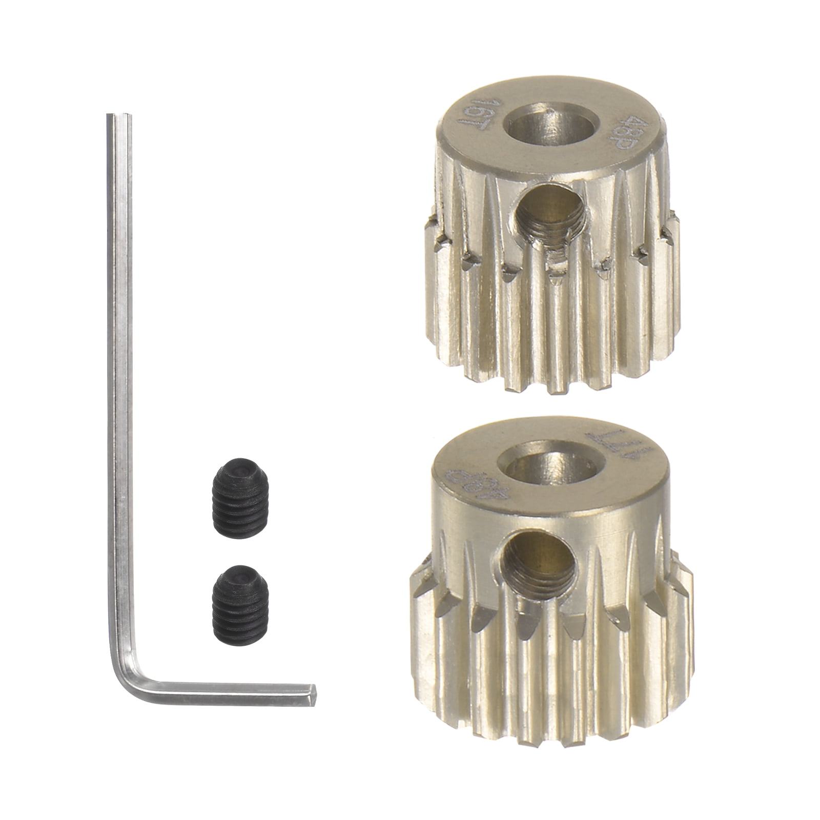 Uxcell 48P Pinion Motor Gear Set 16T 17T 1/8 inch RC Motor Shaft 7075 ...