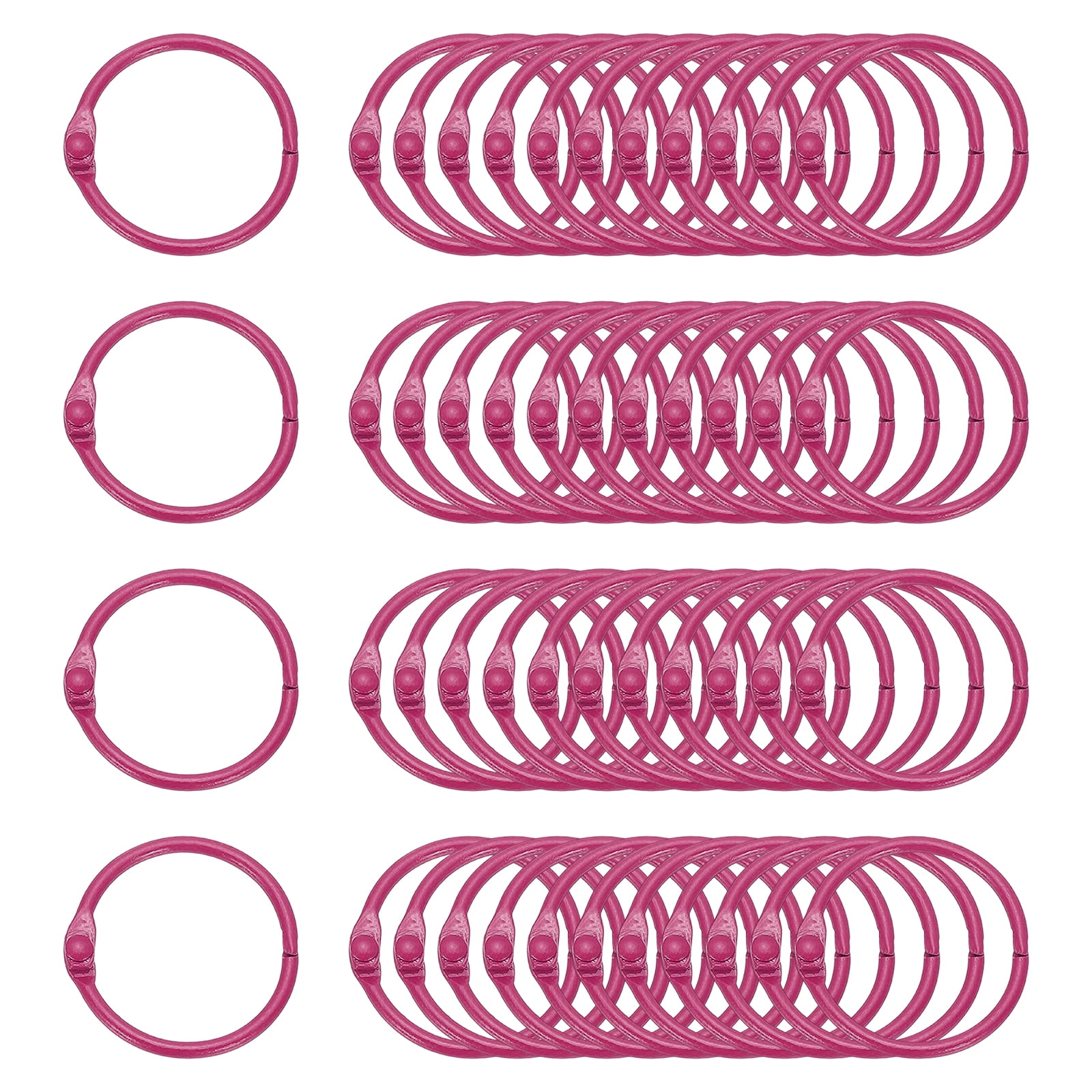 Uxcell 48Pcs Loose Leaf Binder Rings, 1.2 Inch Metal Open Card Rings ...