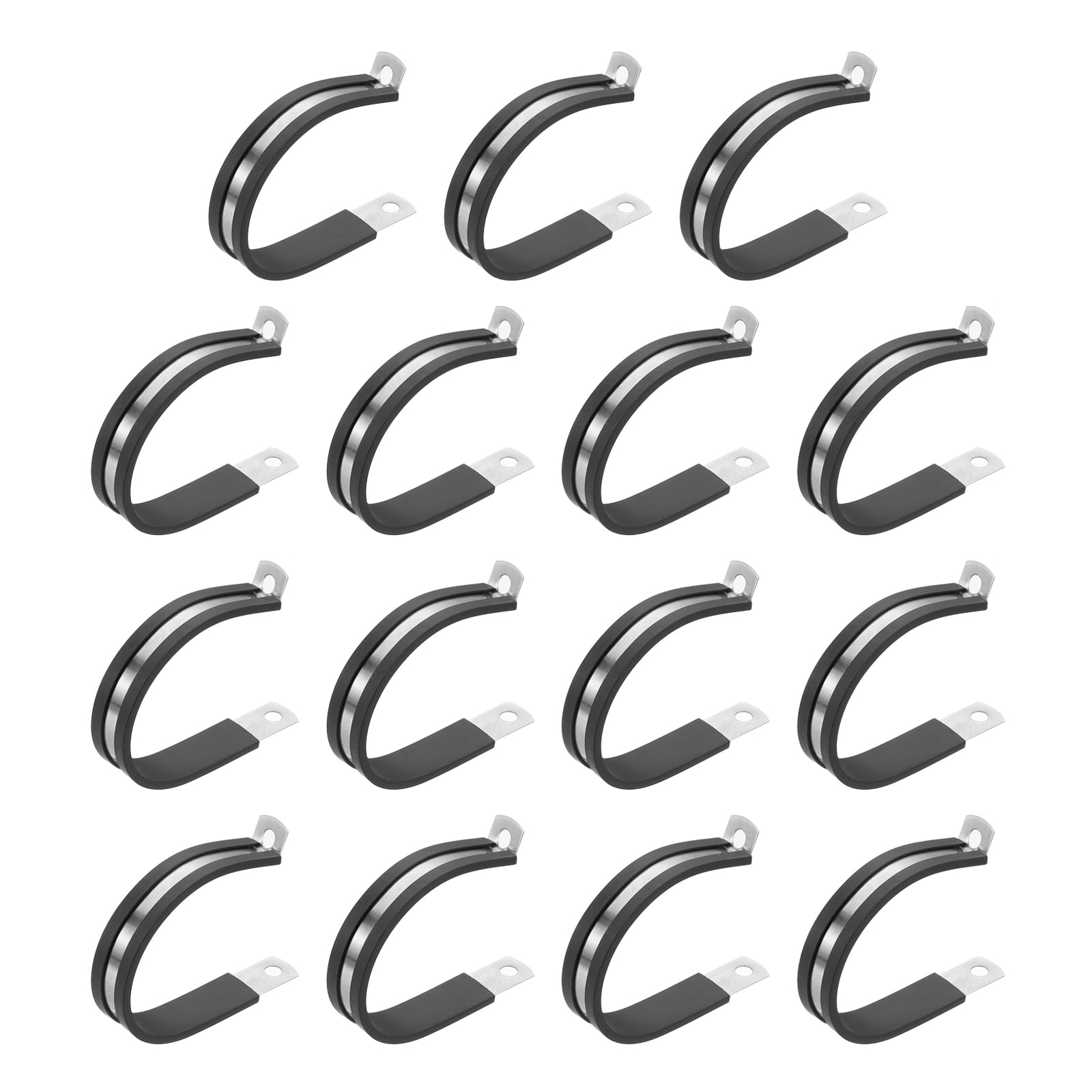 Uxcell 48mm (1-8/9") Cable Clamps, 15 Pcs Rubber Coated Cushioned Pipe ...