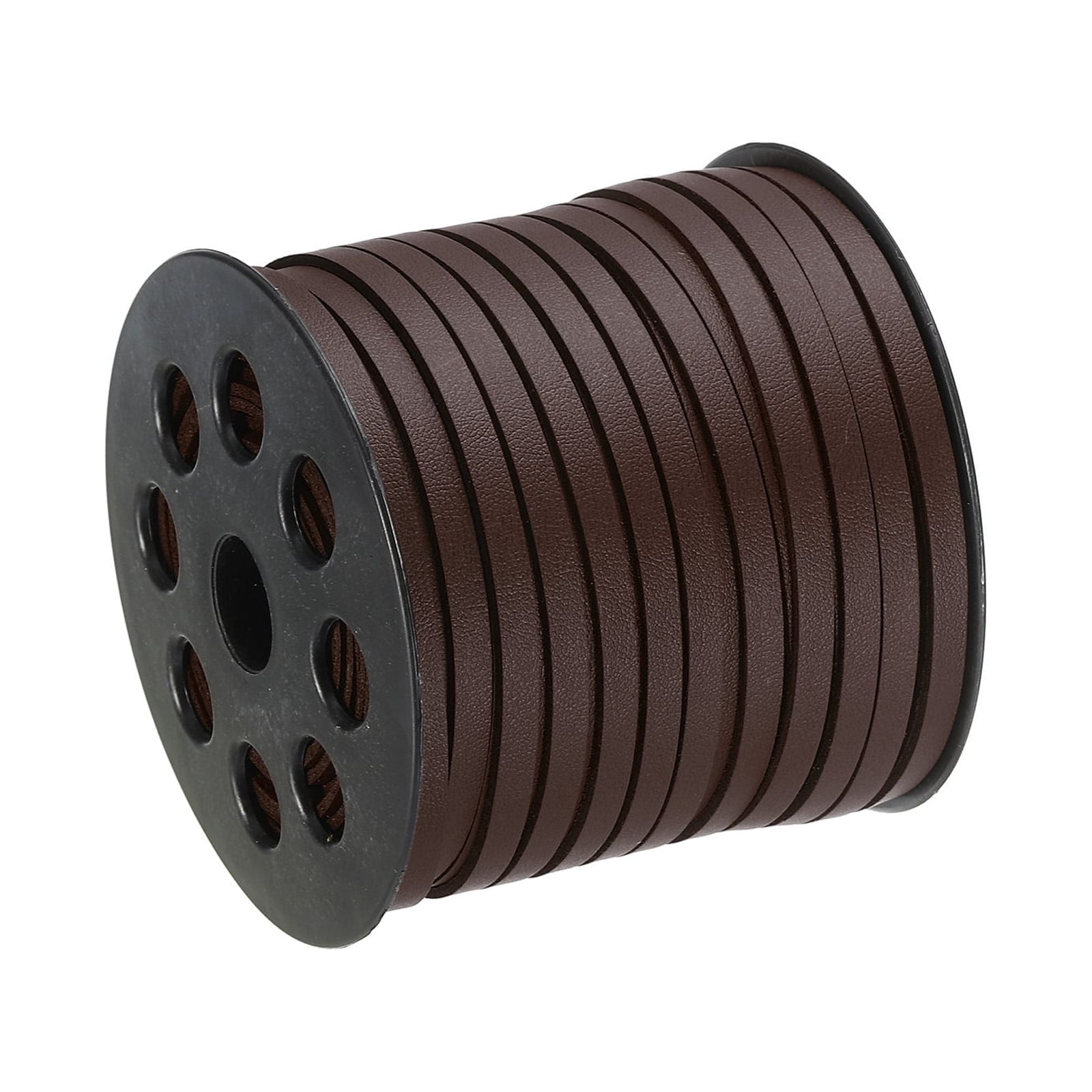 Uxcell 49.21 Yard 5mm Flat Leather Cord Suede String for DIY Crafts ...