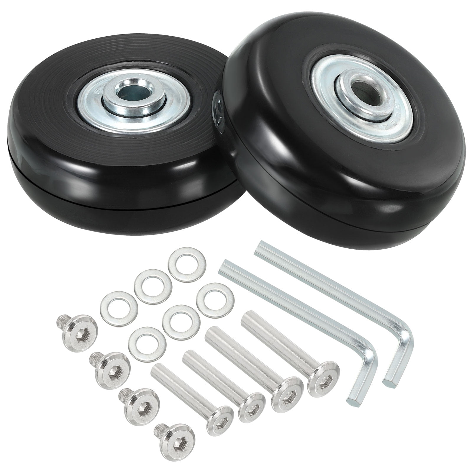 Uxcell 49x18mm Luggage Suitcase Replacement Wheels PU Swivel Caster ...