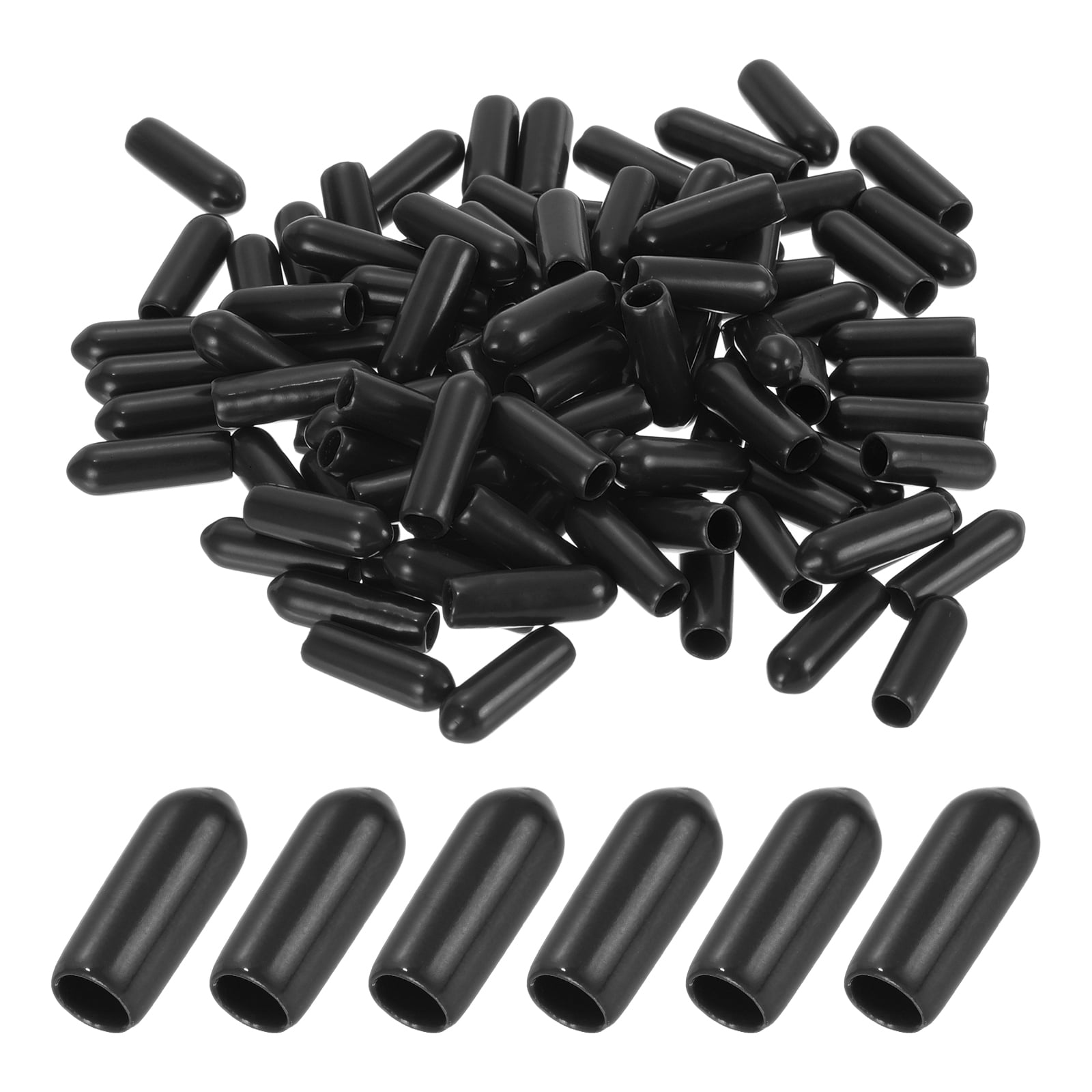 Uxcell 4MM Vinyl Rubber End Caps, 100 Pack Round Bolt Screw Covers Caps ...