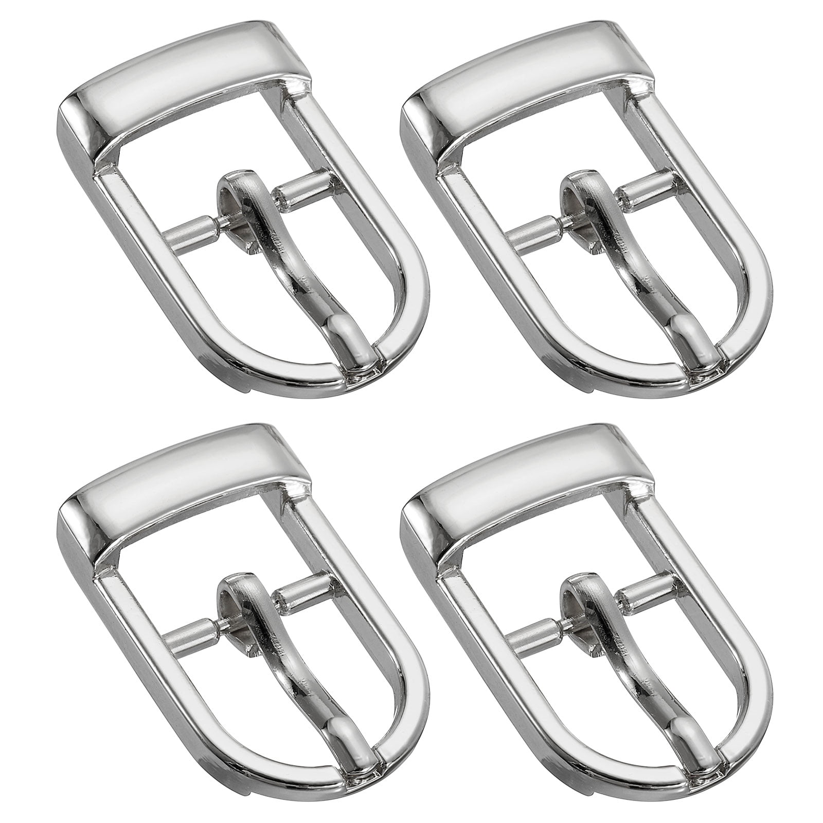Uxcell 4Pack 0.53" Single Prong Belt Buckle Silver Center Bar Buckles ...
