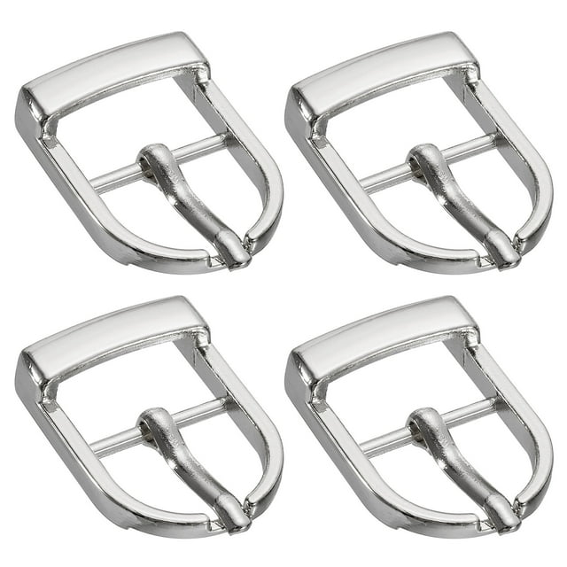 Uxcell 4Pack 0.67" Single Prong Belt Buckle Silver Center Bar Buckles ...