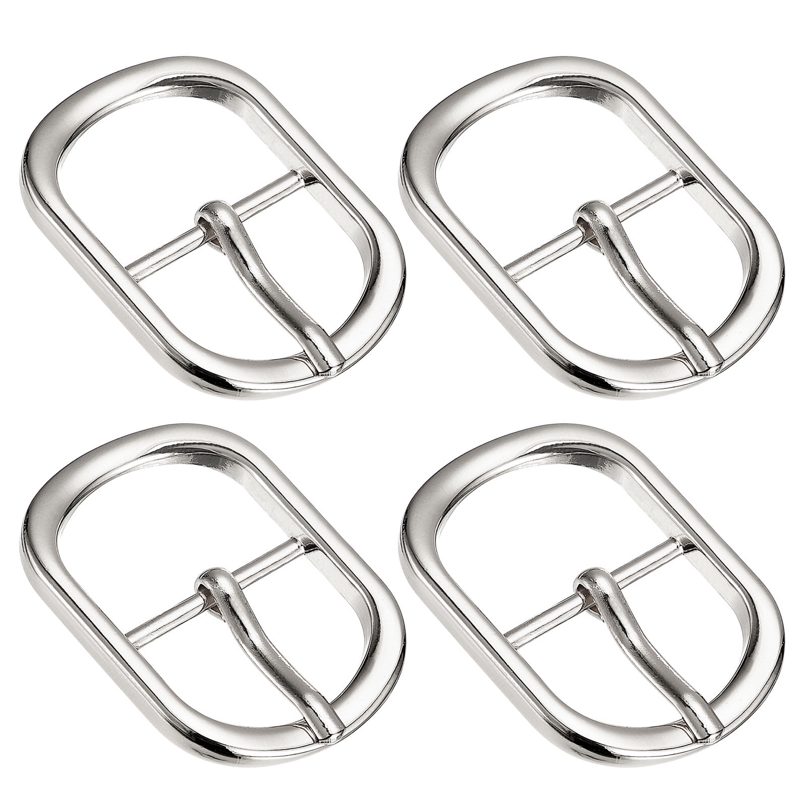 Uxcell 4Pack 0.94" Single Prong Belt Buckle Oval Center Bar Buckles for ...