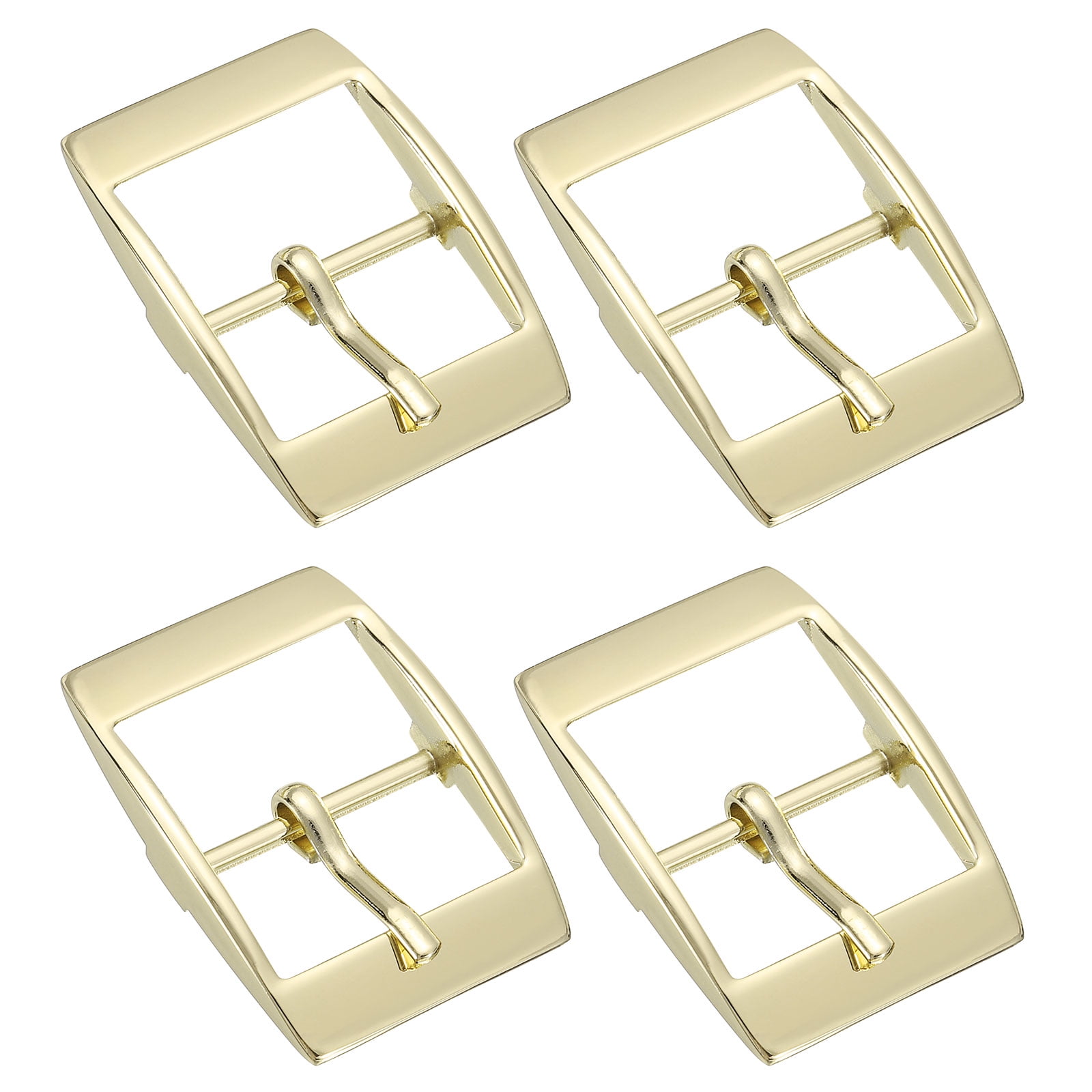 Uxcell 4Pack 0.98" Single Prong Belt Buckle Square Center Bar Buckles ...