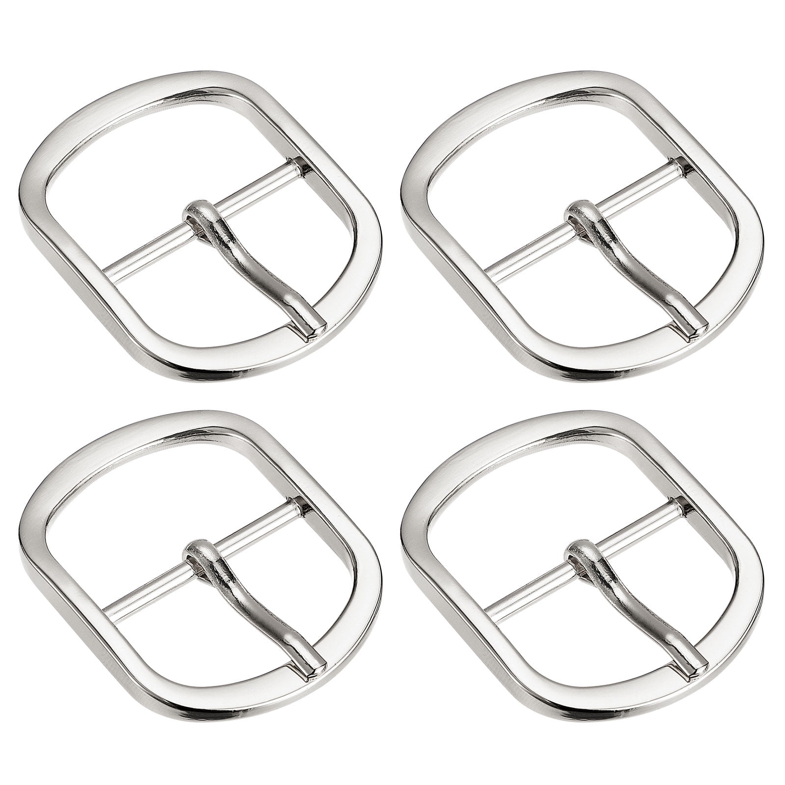 Uxcell 4Pack 1.18" Single Prong Belt Buckle Oval Center Bar Buckles for ...