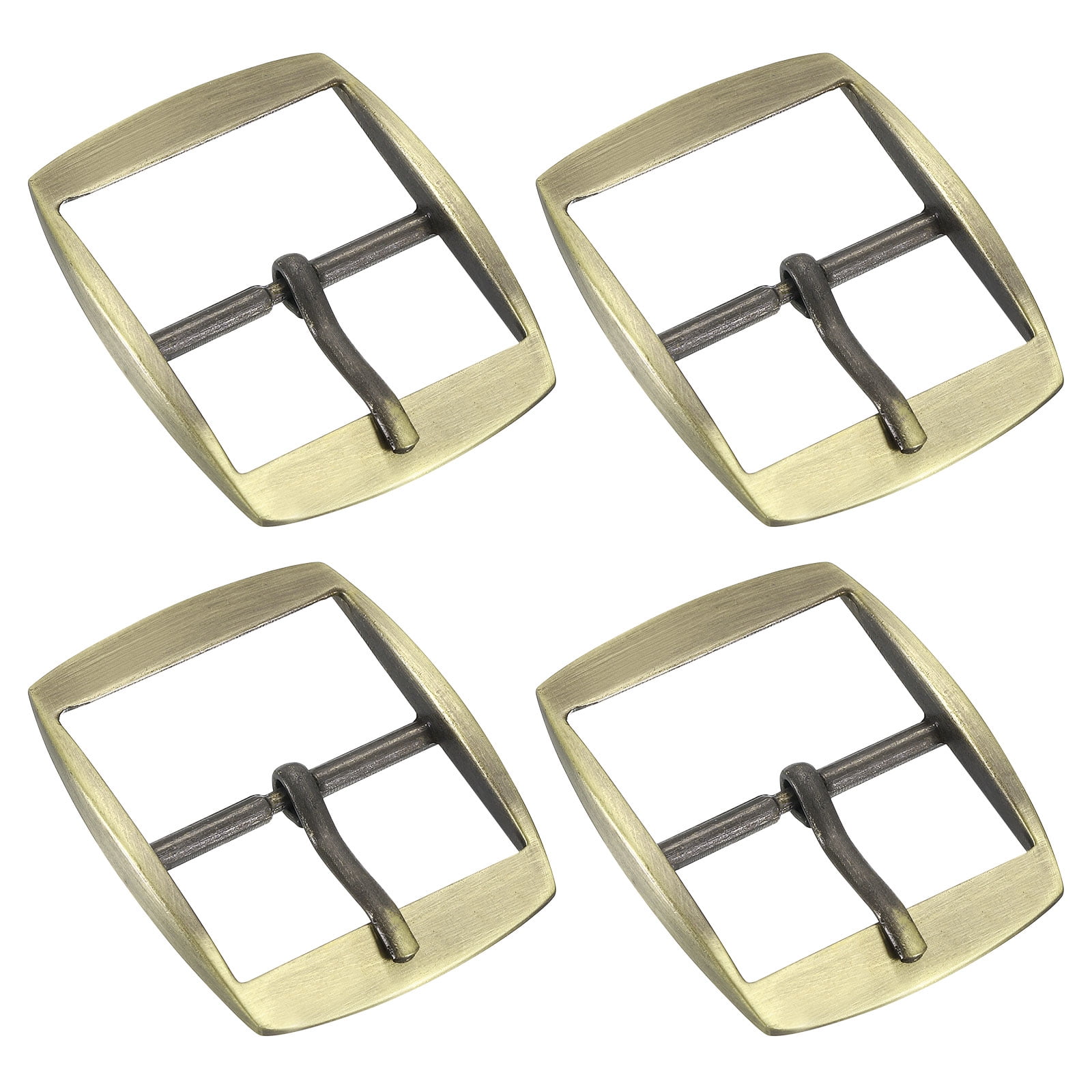 Uxcell 4Pack 1.26" Single Prong Belt Buckle Square Center Bar Buckles ...
