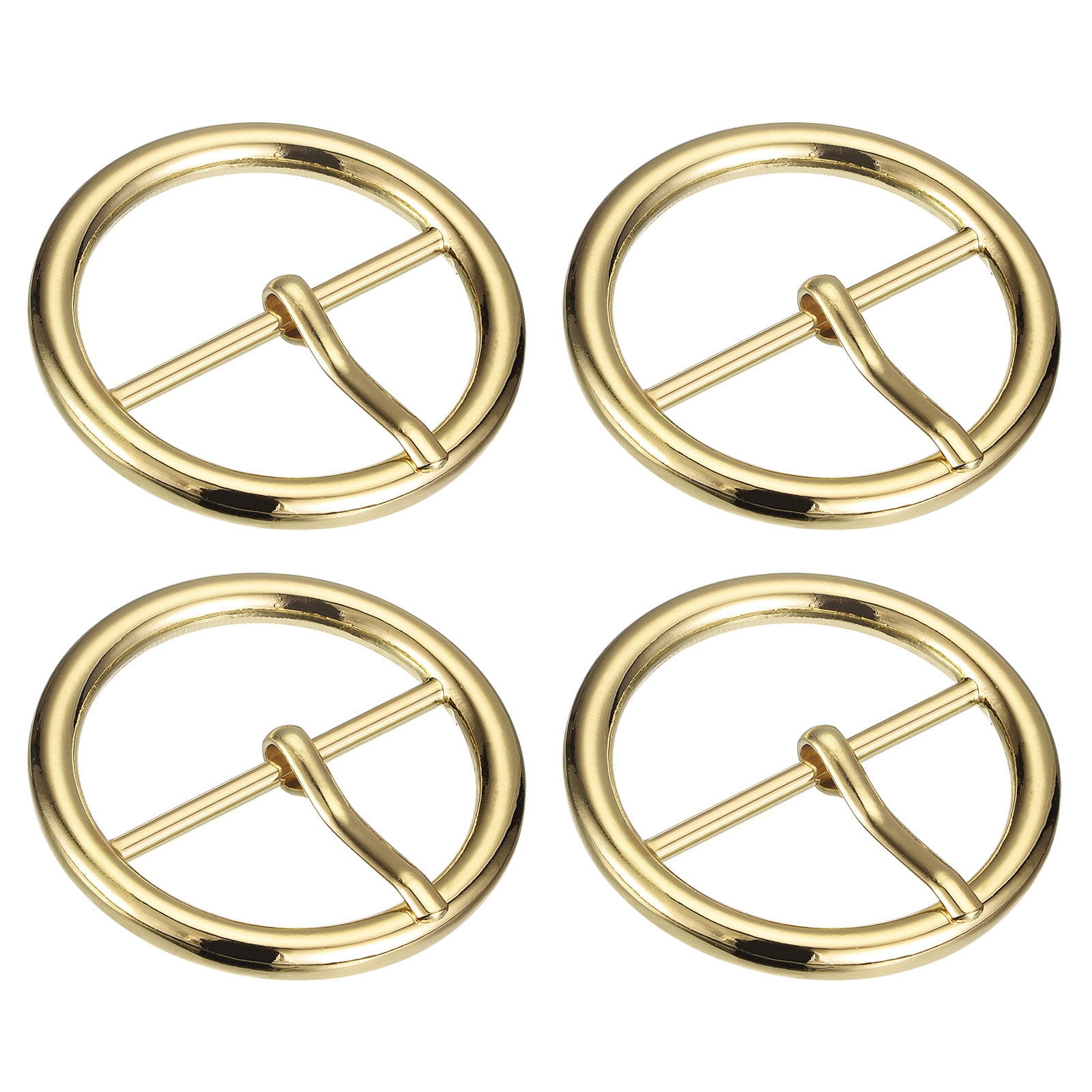 Uxcell 4Pack 1.46" Single Prong Belt Buckle Round Center Bar Buckles ...