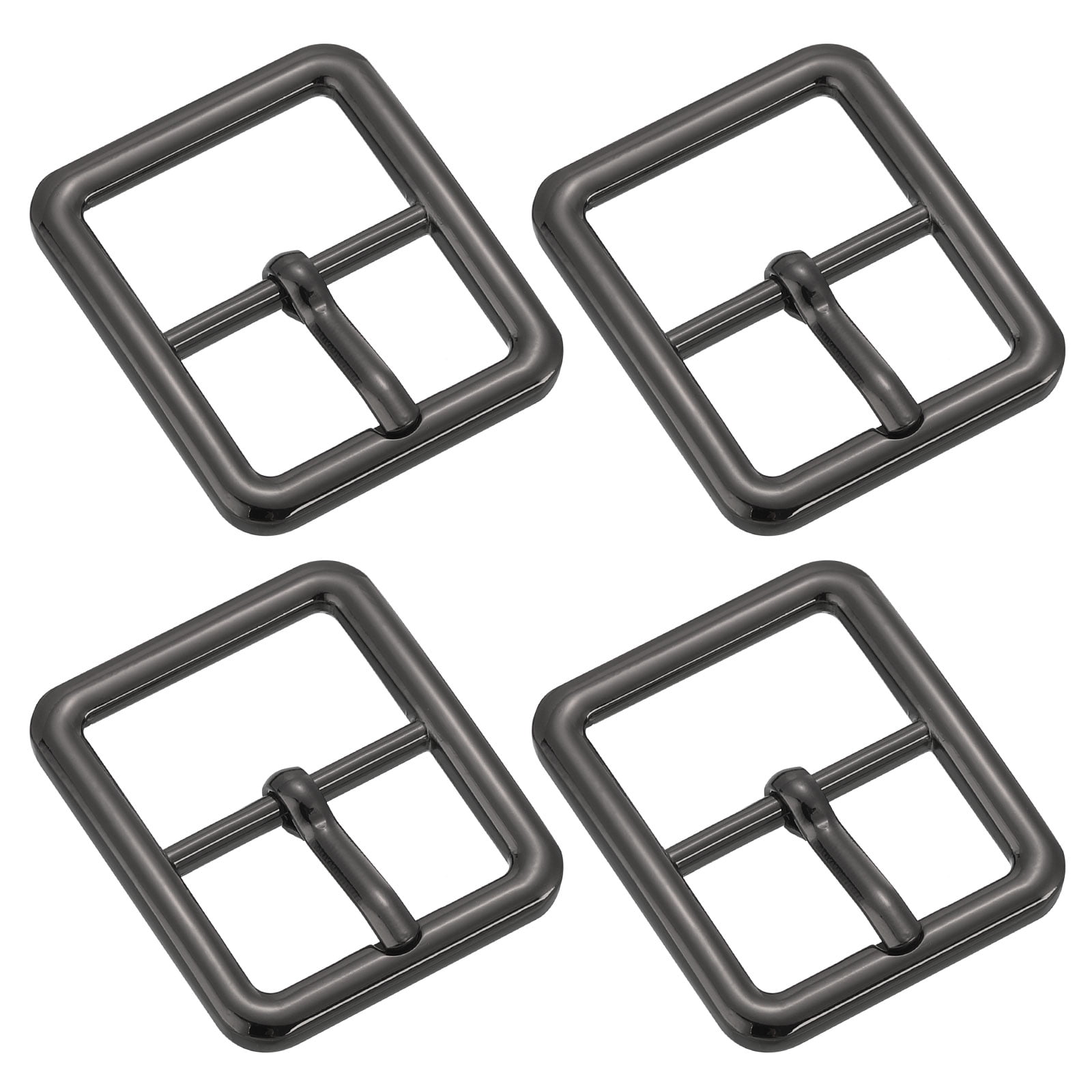 Uxcell 4Pack 1" Single Prong Belt Buckle Square Center Bar Buckles for ...