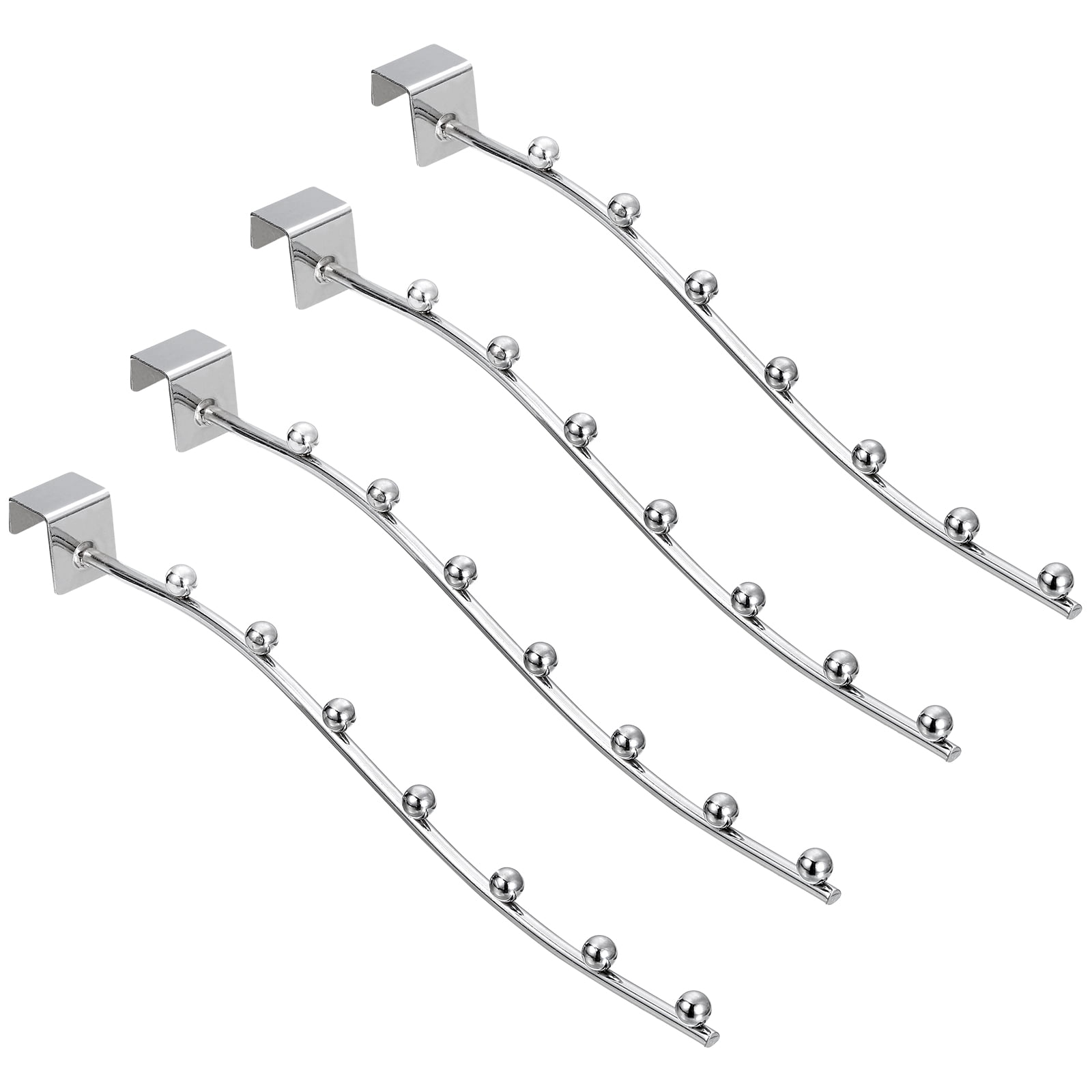 Uxcell 4Pack 10.83" Wall Mount Waved Waterfall Hanger Rack 7 Beads ...