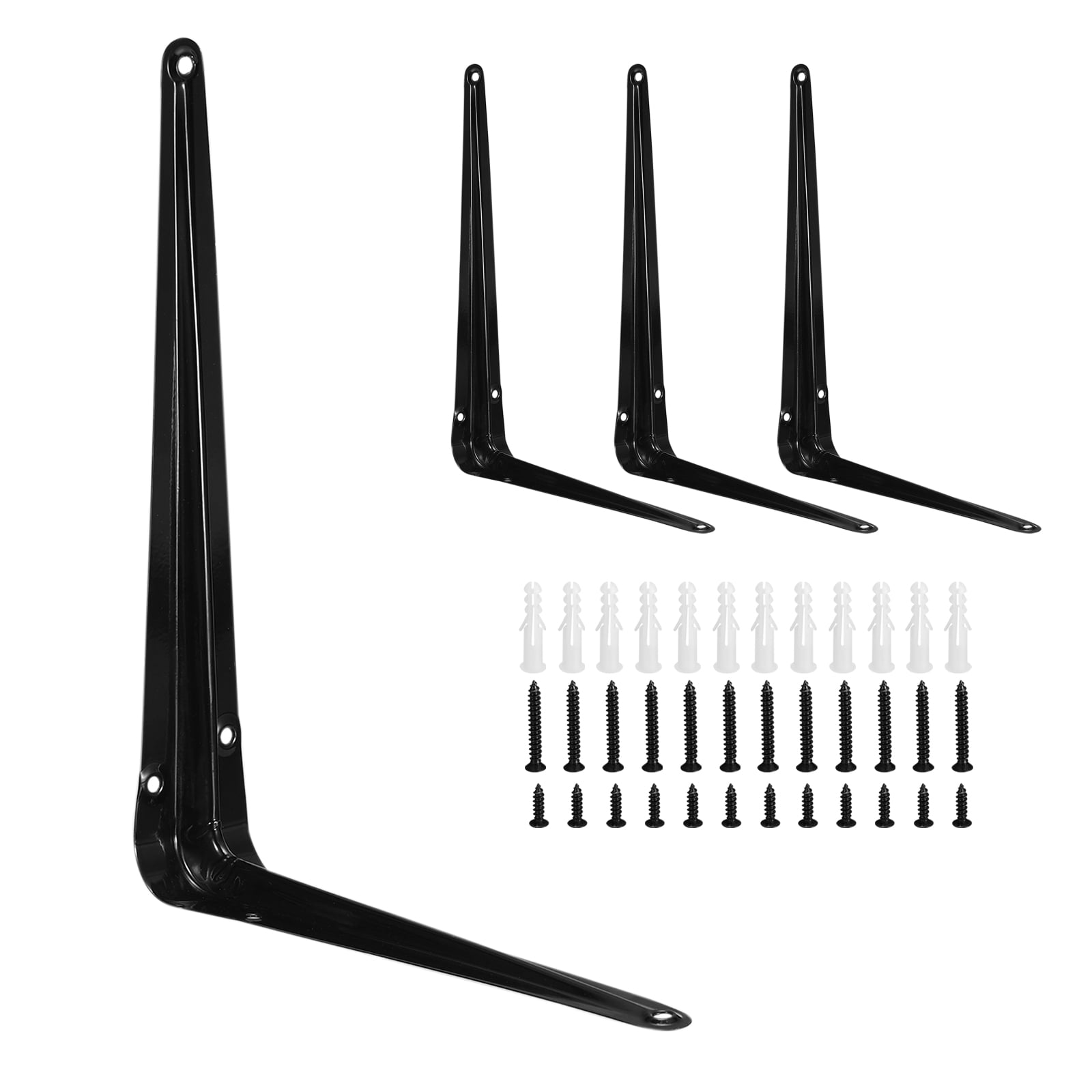 Uxcell 4Pack 10 x 8 Inch Shelf Bracket Metal L Brackets Floating Shelf ...