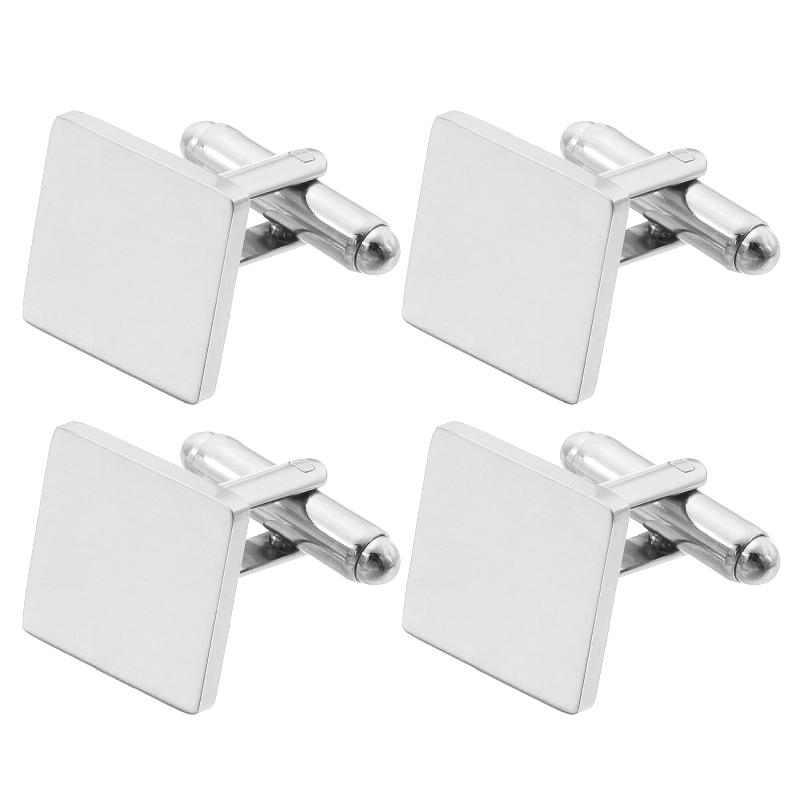 Uxcell 4Pack 15mm Cufflinks for Men, Stainless Steel Square Shirt Cuff ...