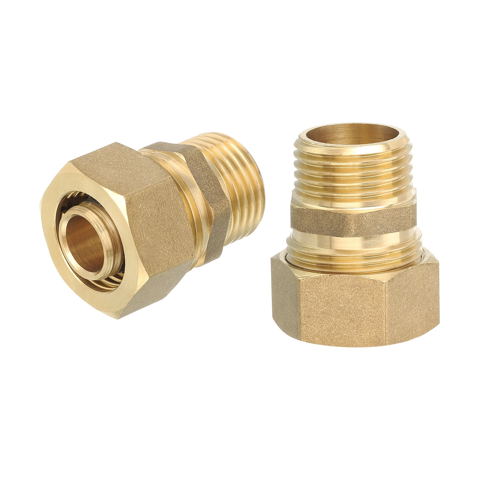 Uxcell 4Pack 18mm Tube OD x G1/2 Male Brass Compression Tube Fitting ...