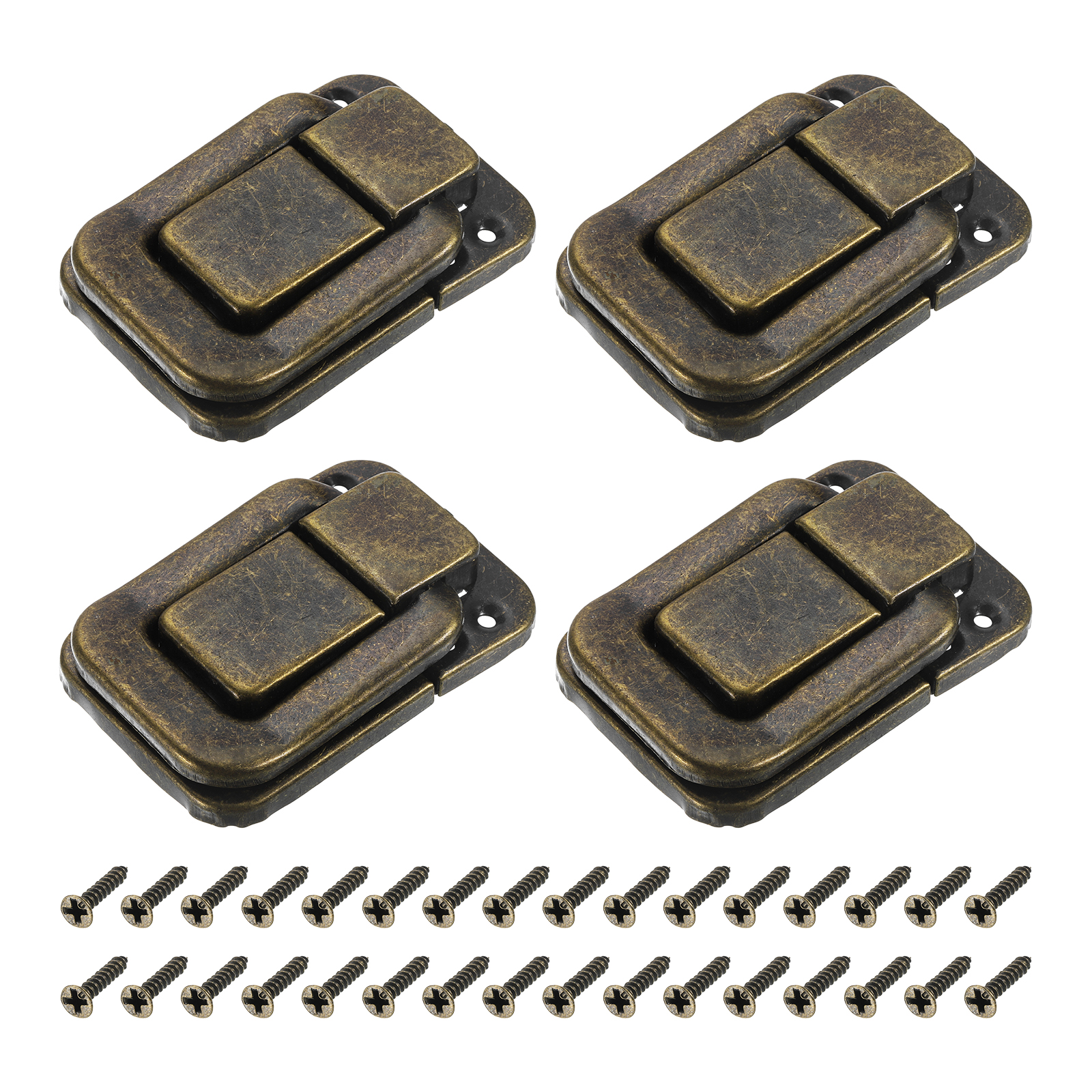 Uxcell 4Pack 3.15" x 2.17" Iron Toggle Catch Lock for Box Wooden Case ...