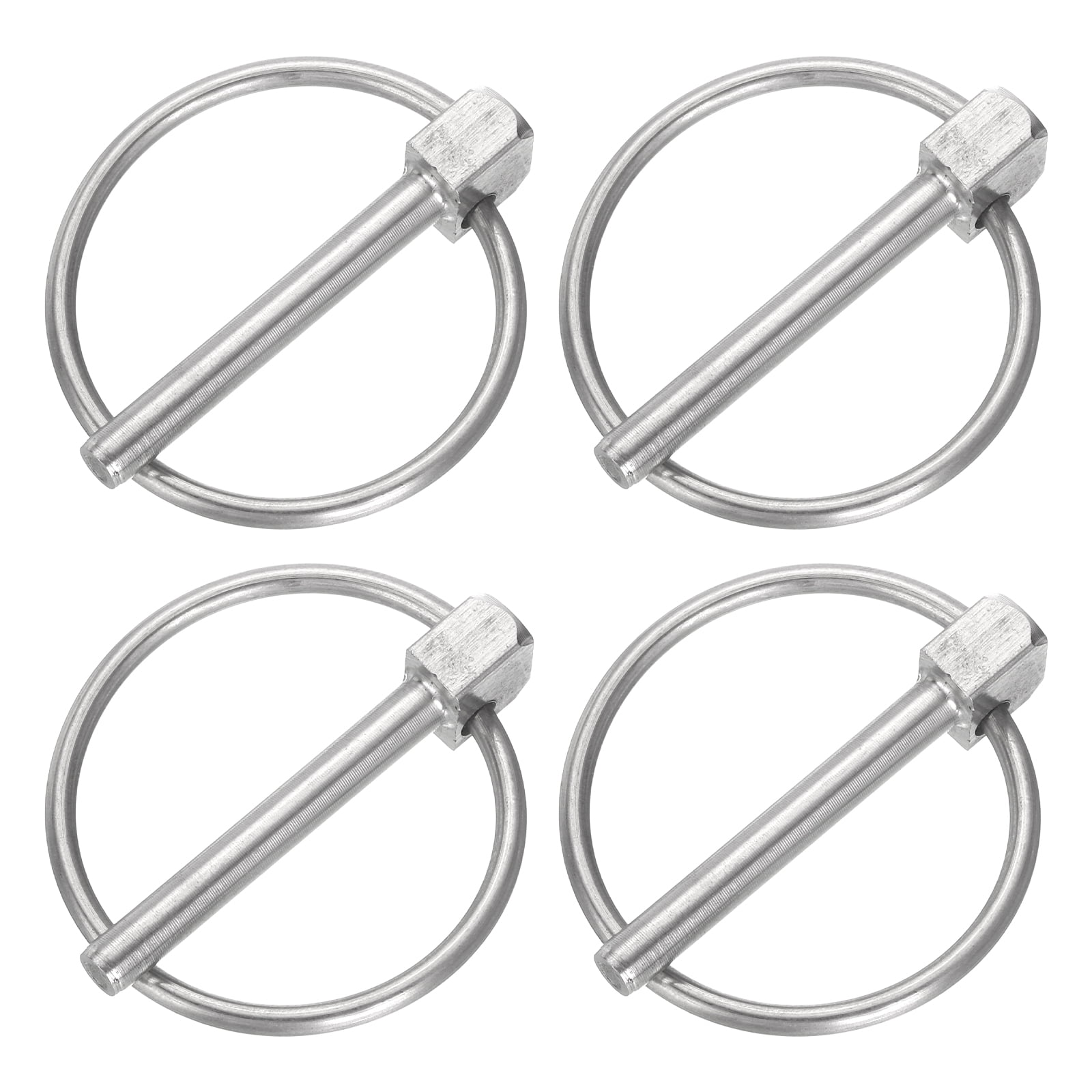 Uxcell 4Pack 3/16" x 1-7/16" Linch Pin with Ring, Stainless Steel Round ...