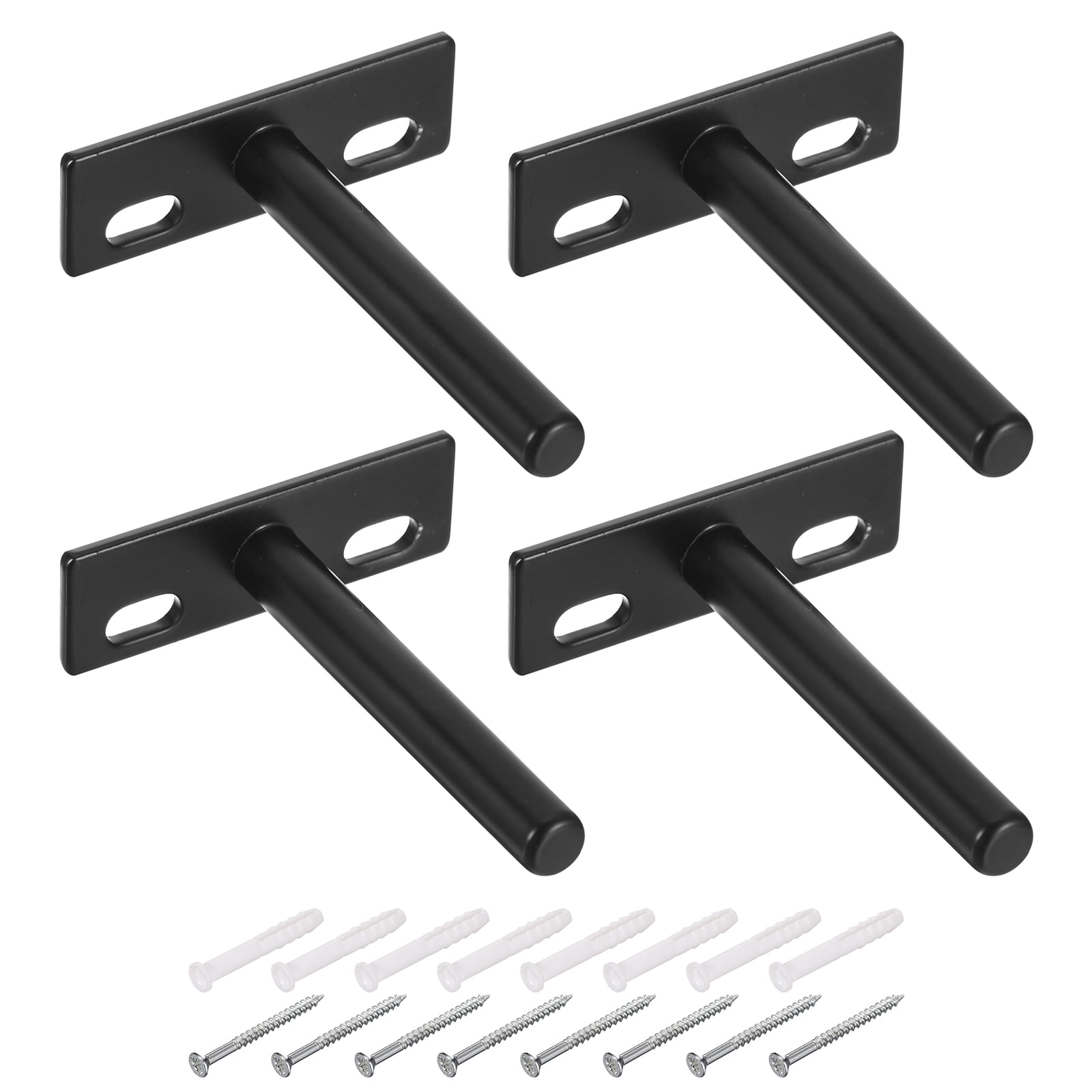 Uxcell 4Pack 3 Inch Wall Mounting Floating Shelf Bracket Hidden Shelf ...
