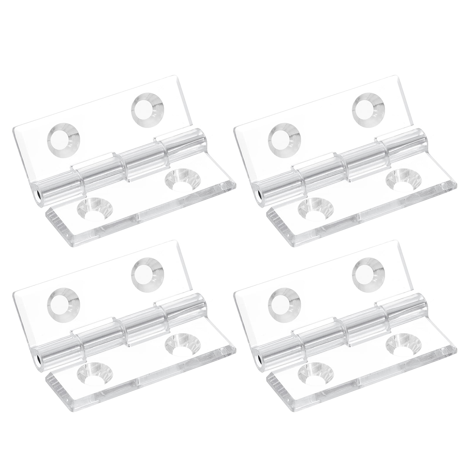 Uxcell 4Pack 45x35mm Acrylic Hinges Clear Folding Hinge with Metal ...