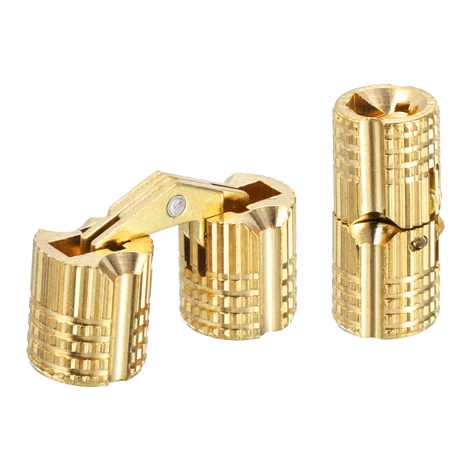 Uxcell 4pack 8mm Brass Barrel Hinges Invisible Hidden Concealed Furniture Hinges Gold
