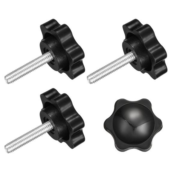 Uxcell 4Pack Clamping Screw Knob, M4 x 20mm Hex Shaped Star Knob for ...