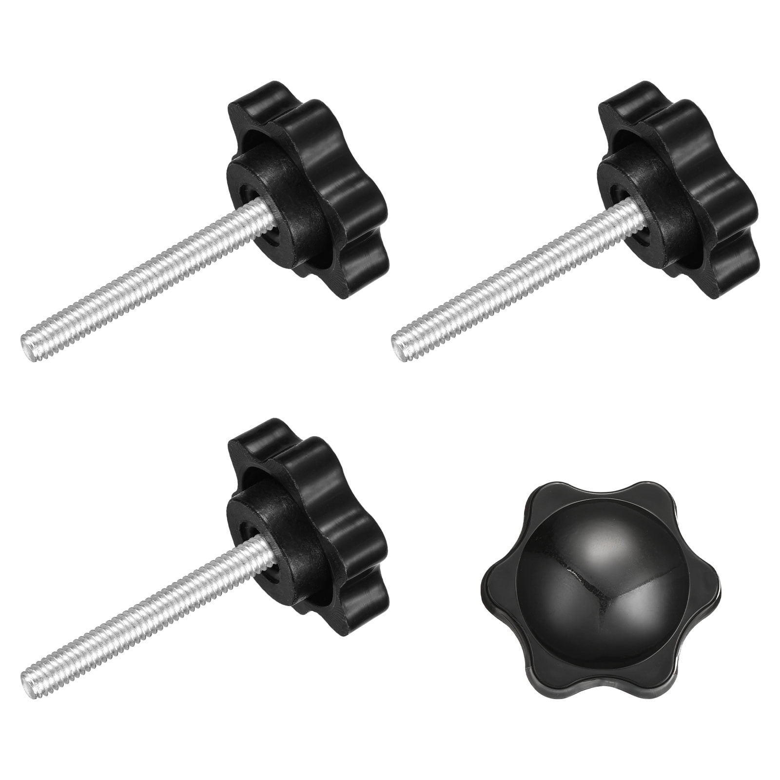 Uxcell 4Pack Clamping Screw Knob, M4 x 30mm Hex Shaped Star Knob for ...