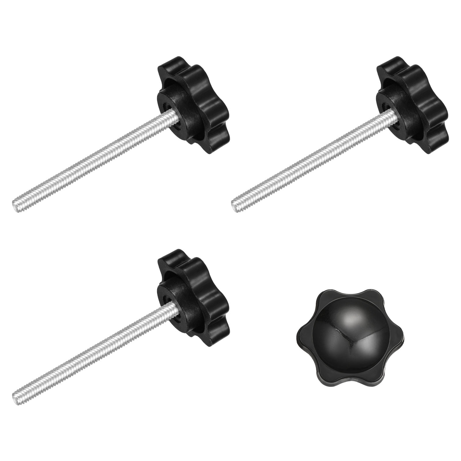 Uxcell 4Pack Clamping Screw Knob, M4 x 45mm Hex Shaped Star Knob for ...