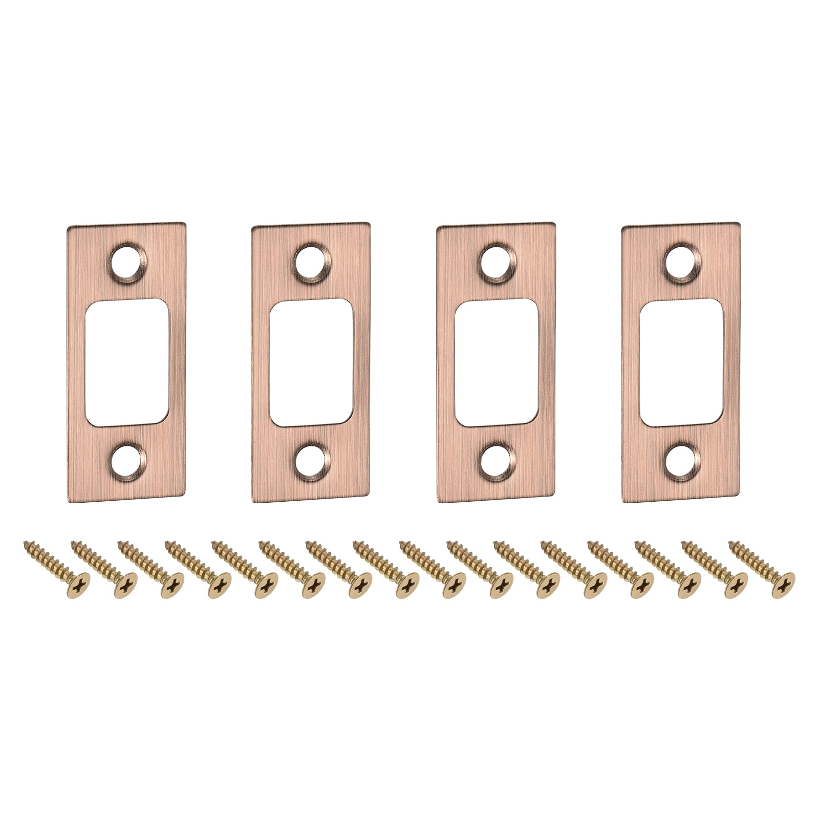 Uxcell 4Pack Door Strike Plate, 57mm x 25.5mm Stainless Steel Latch ...