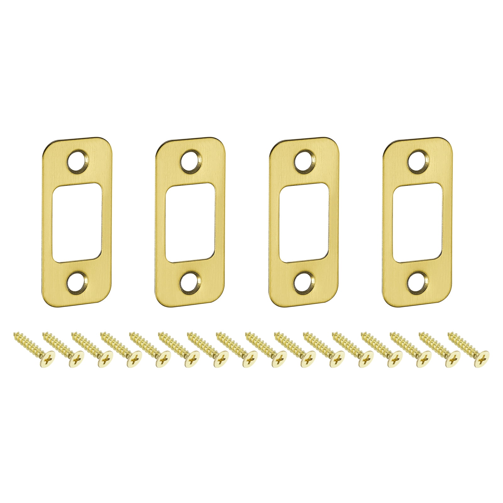 Uxcell 4Pack Door Strike Plate, 57mm x 25.5mm Stainless Steel Latch ...