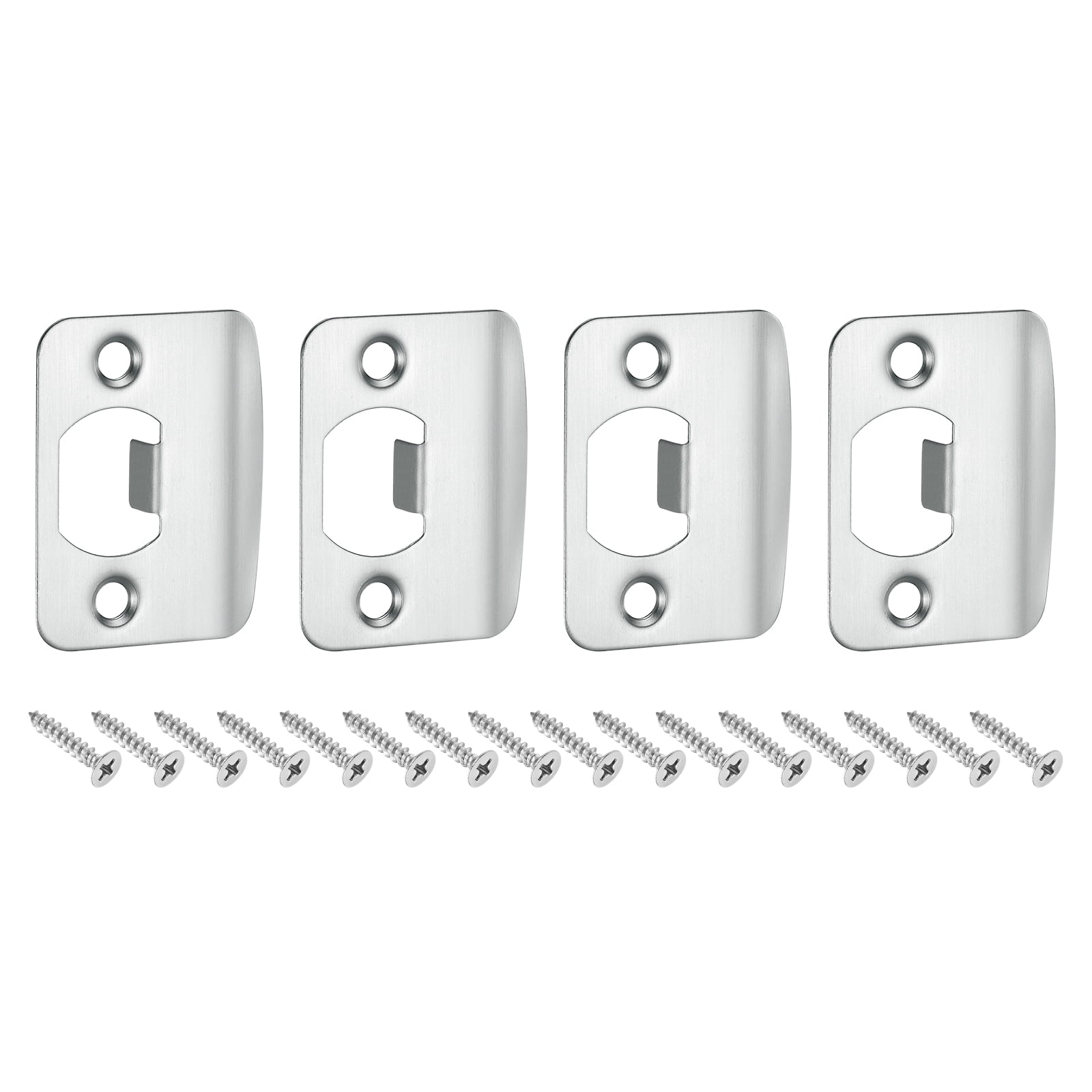Uxcell 4Pack Door Strike Plate, 57mm x 45mm Stainless Steel Latch ...