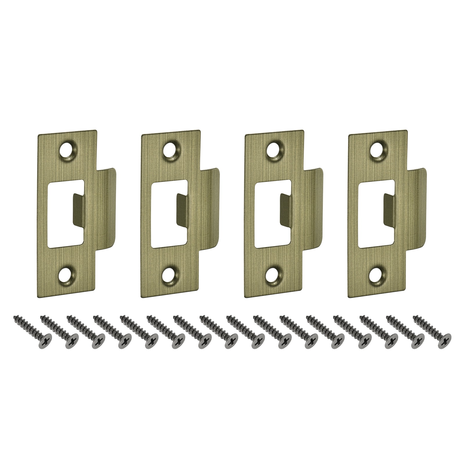 Uxcell 4Pack Door Strike Plate, 70mm x 40.3mm Stainless Steel Latch ...