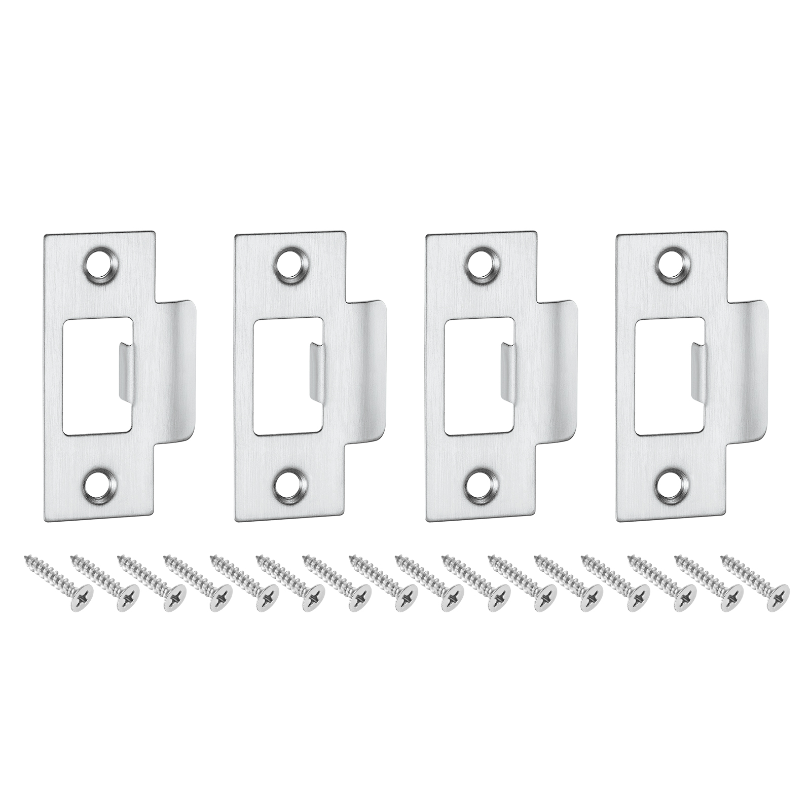 Uxcell 4Pack Door Strike Plate, 70mm x 40.3mm Stainless Steel Latch ...