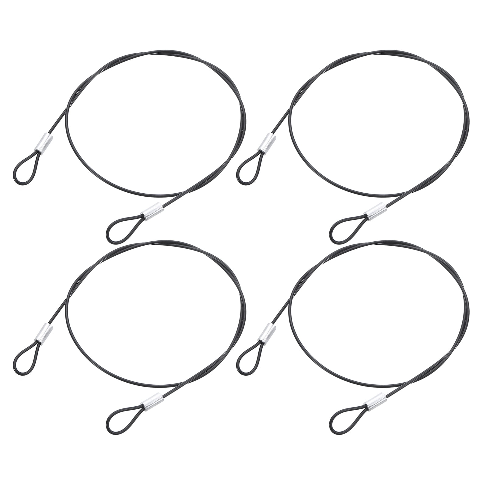 Uxcell 4Pack Lanyard Cable, 50cmx1.5mm Stainless Steel Vinyl Coated ...