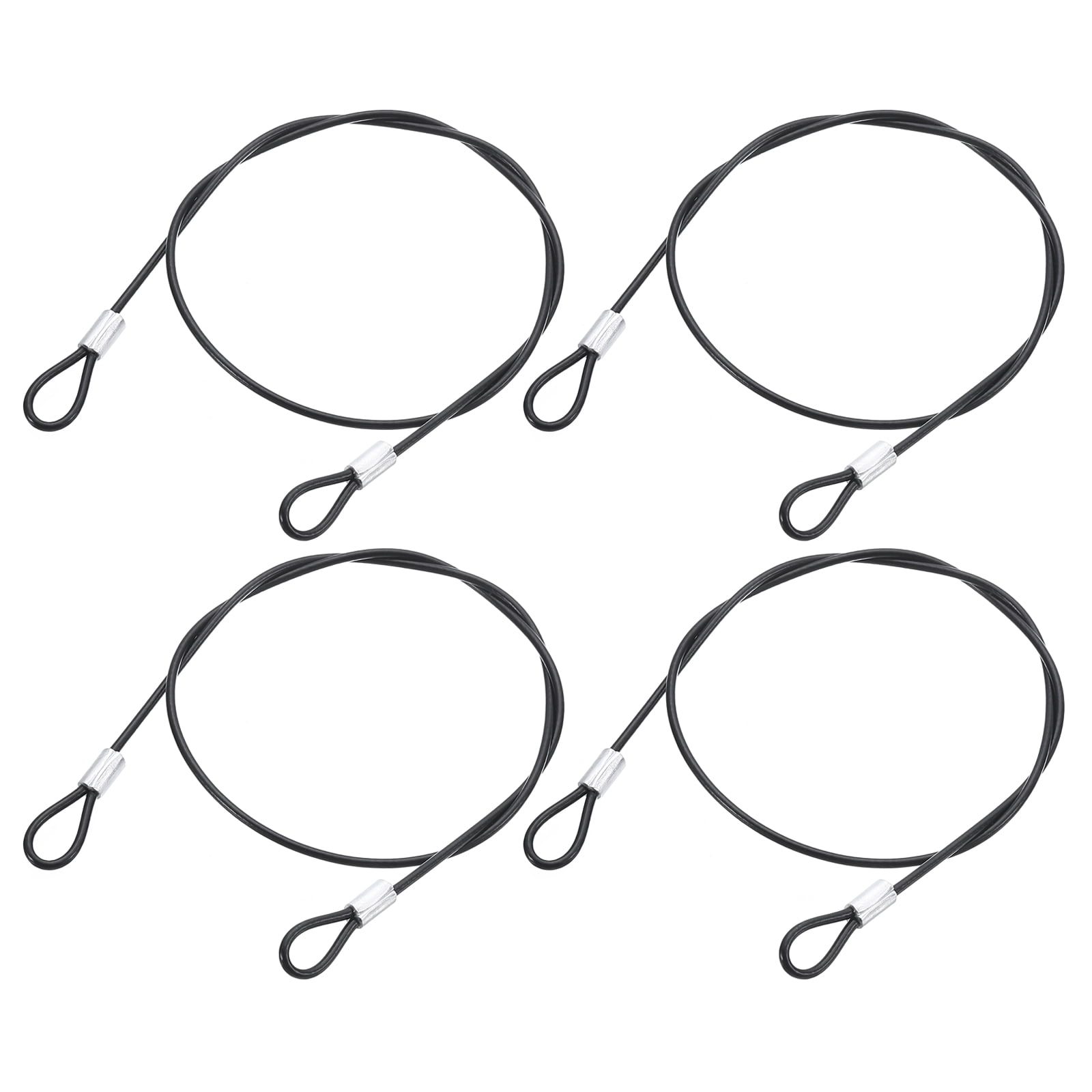 Uxcell 4Pack Lanyard Cable, 50cmx2mm Stainless Steel Vinyl Coated Wire ...