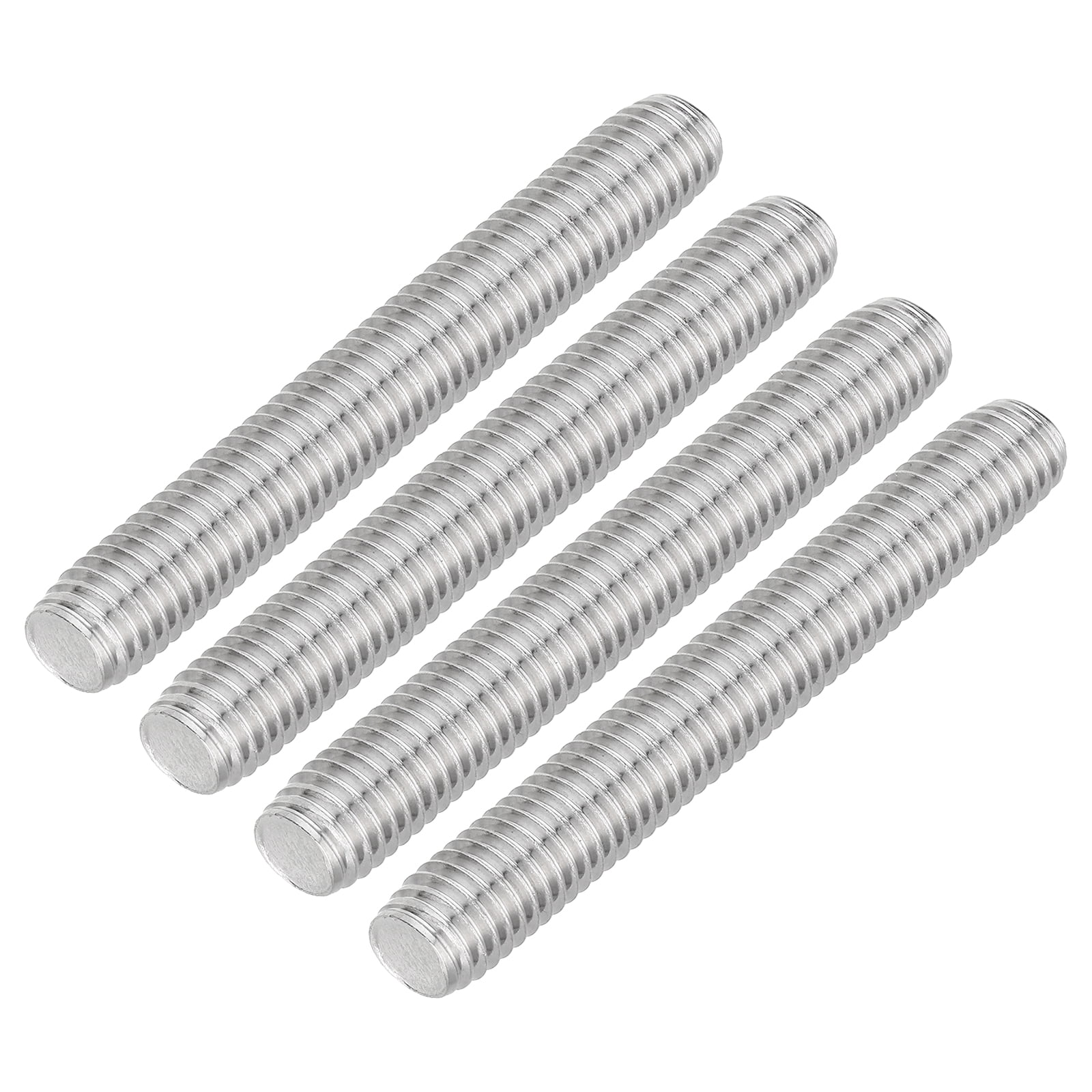 Uxcell 4 Pack M10 x 2.76 inch 0.06 inch Pitch 304 Stainless Steel Fully ...