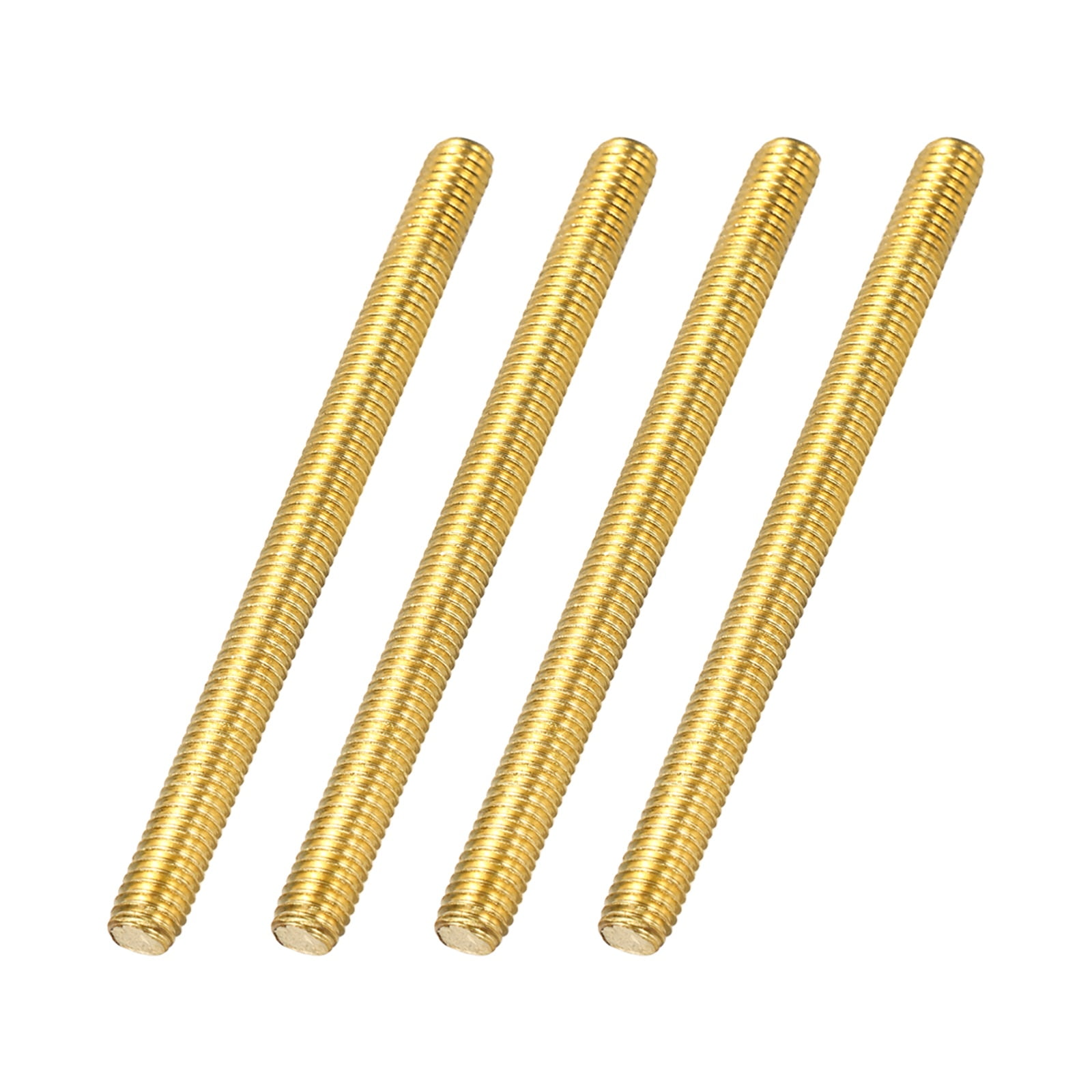 Uxcell 4Pack M6x80mm Fully Threaded Rod, Brass Right Hand All Thread ...