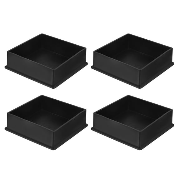 Uxcell 4Pack Square Chair Leg Caps, 100mm x 100mm OD Black Furniture ...