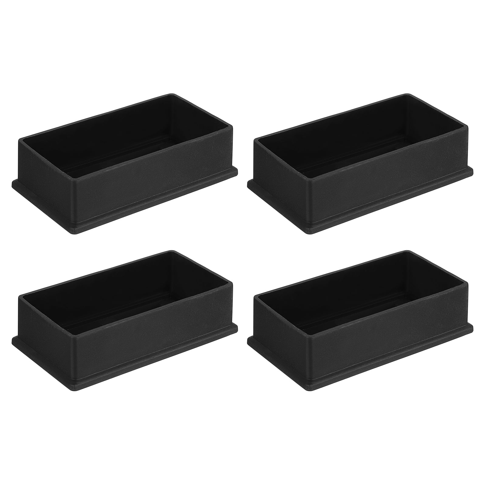 Uxcell 4Pack PVC Square Chair Leg Caps, 100mm x 50mm OD Black Furniture ...