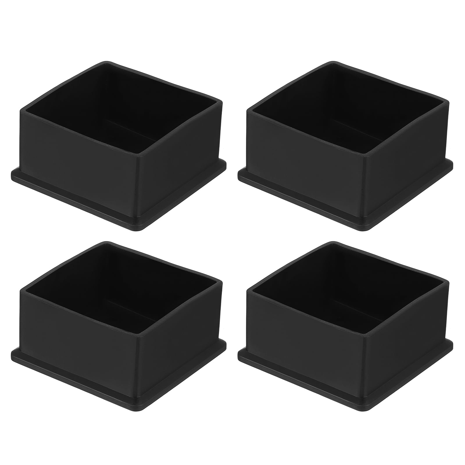 Uxcell 4Pack PVC Square Chair Leg Caps, 60mm x 60mm OD Black Furniture ...