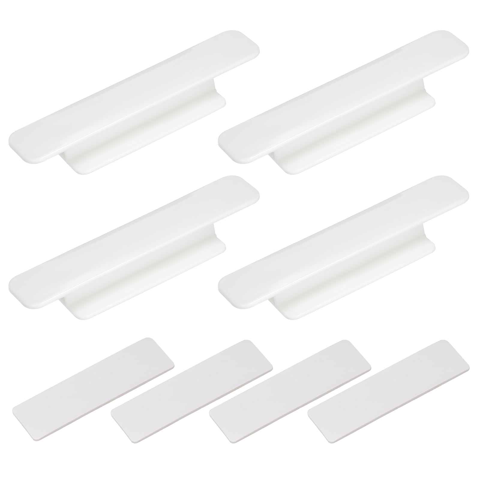Uxcell 4Pack Self Stick Handles, White Plastic Self Adhesive Instant ...