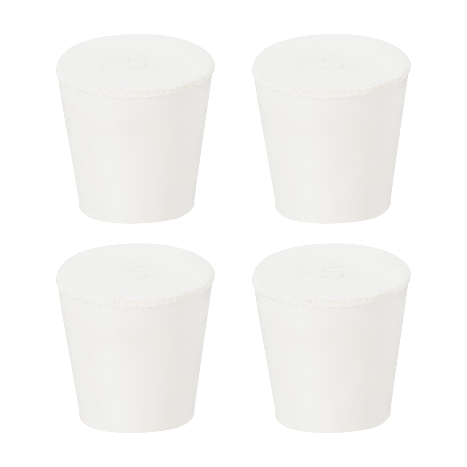 Uxcell 4Pack Solid Rubber Stoppers, White 5# Tapered Lab Plugs Lab Seal ...